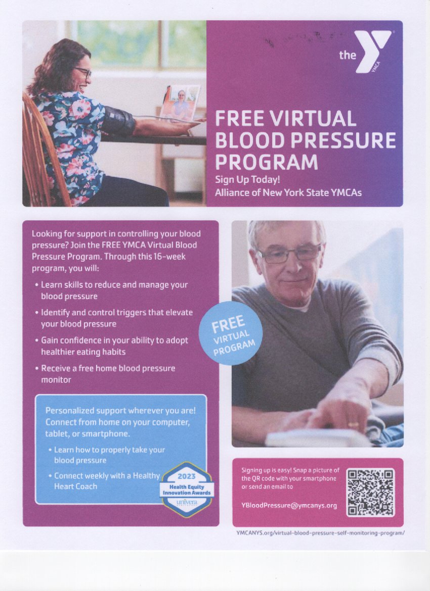 Free Virtual Blood Pressure Program at the YMCA | City of Olean