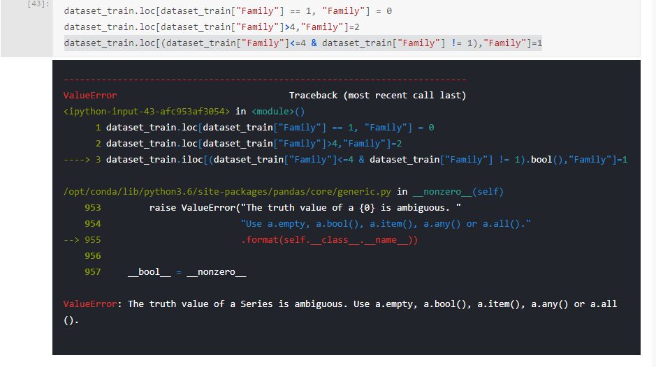 ValueError: The truth value of a Series is ambiguous. Use a.empty, a ...