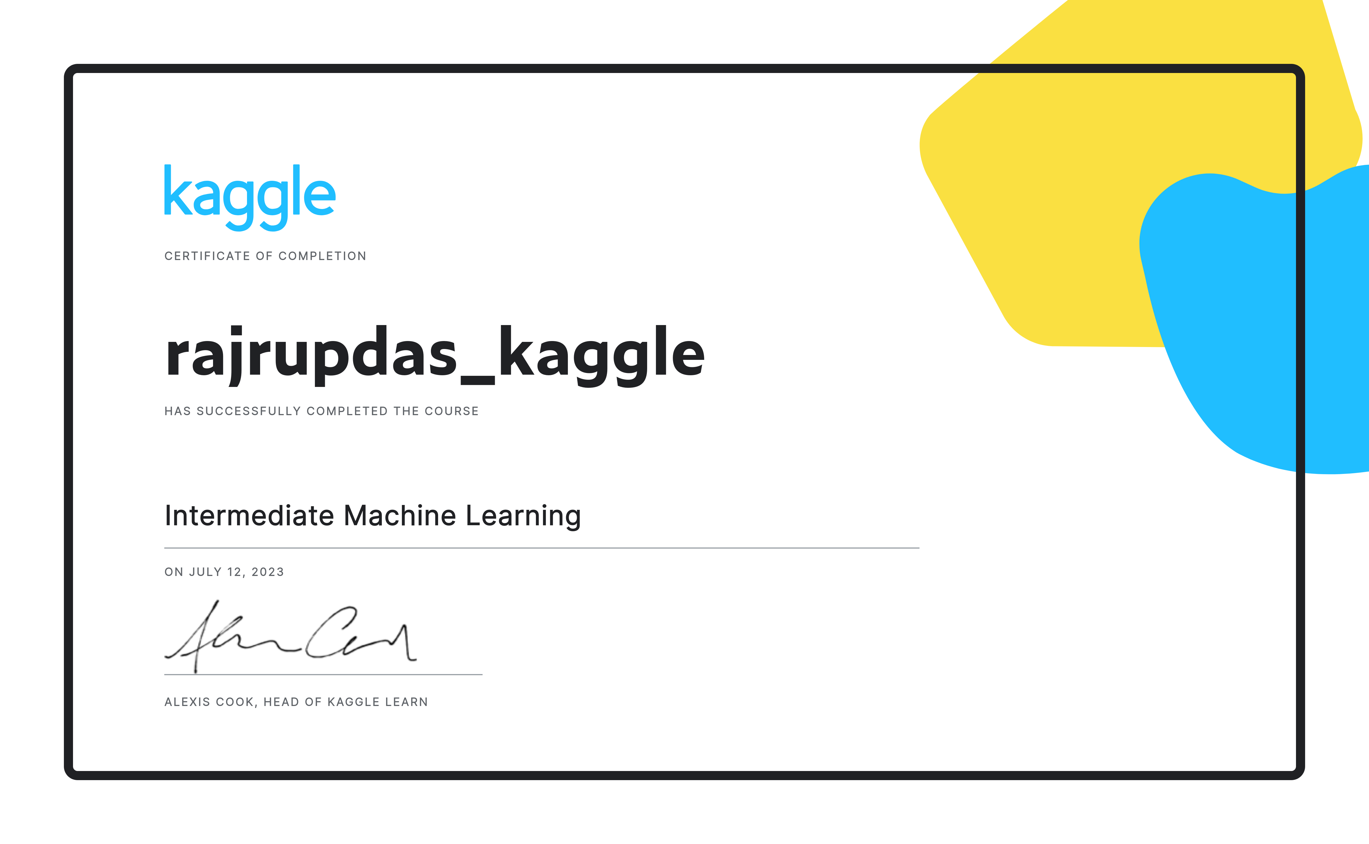 rajrupdas_kaggle completed the Intermediate Machine Learning course on Kaggle!