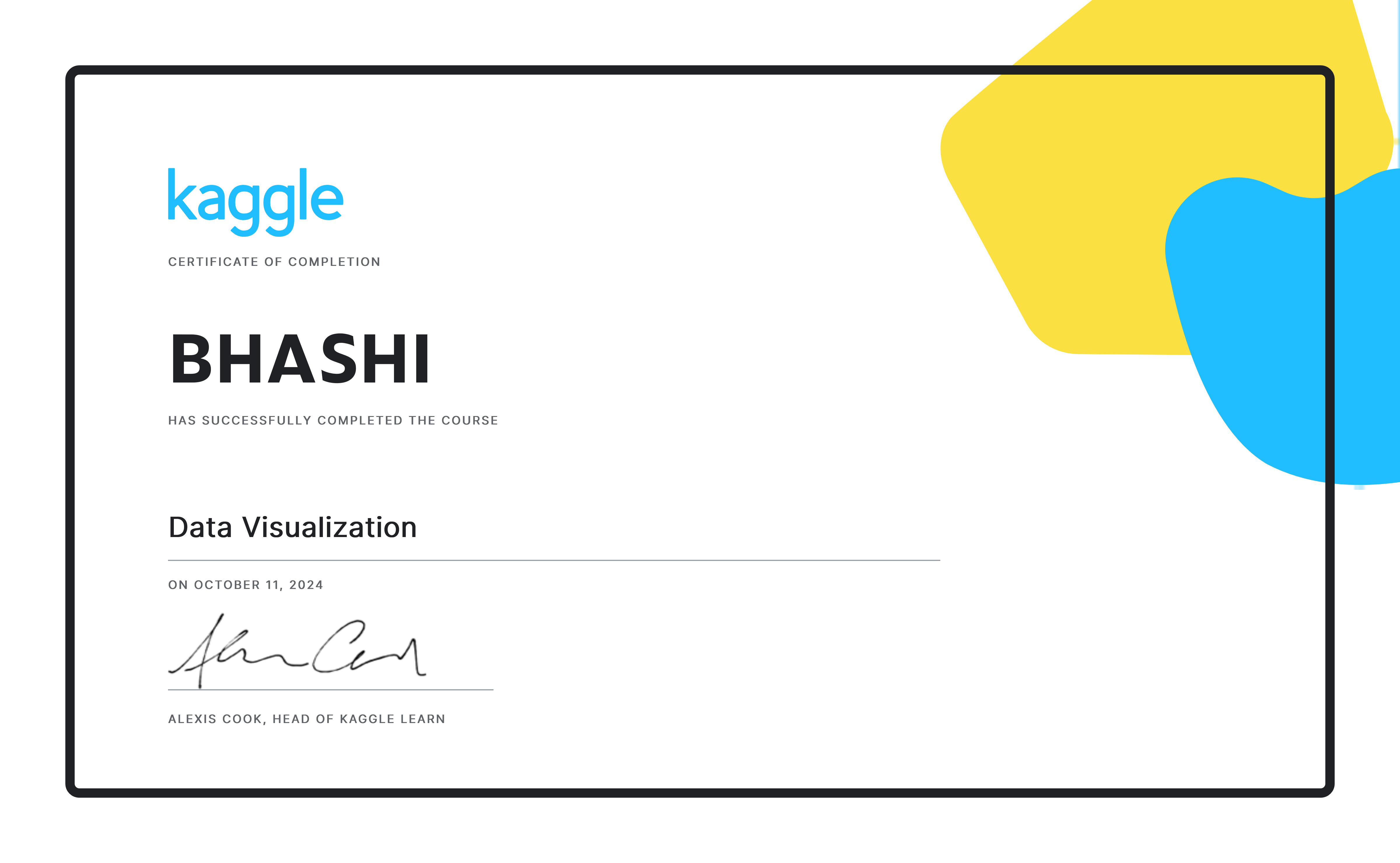 BHASHI completed the Data Visualization course on Kaggle!
