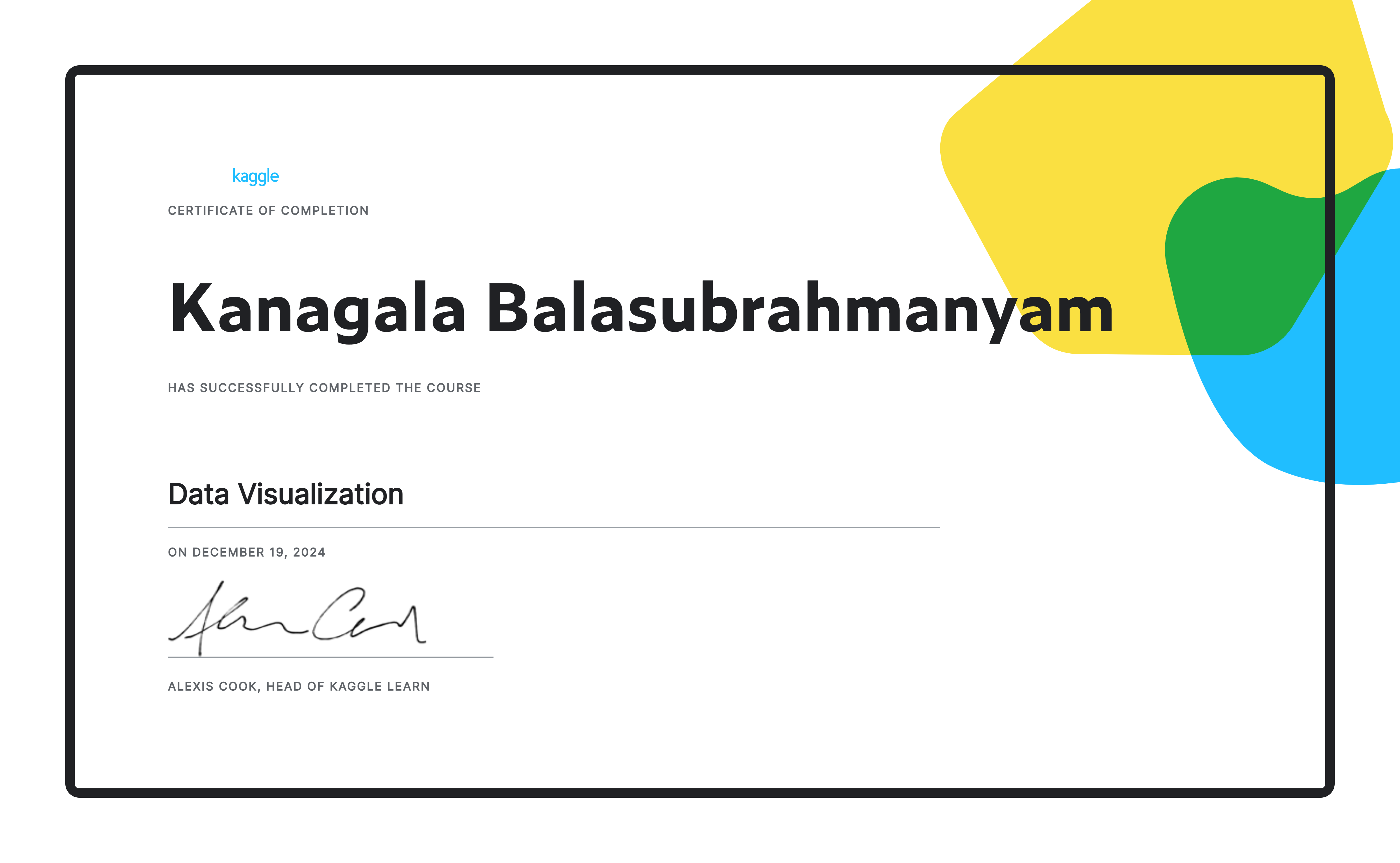Kanagala Balasubrahmanyam completed the Data Visualization course on ...