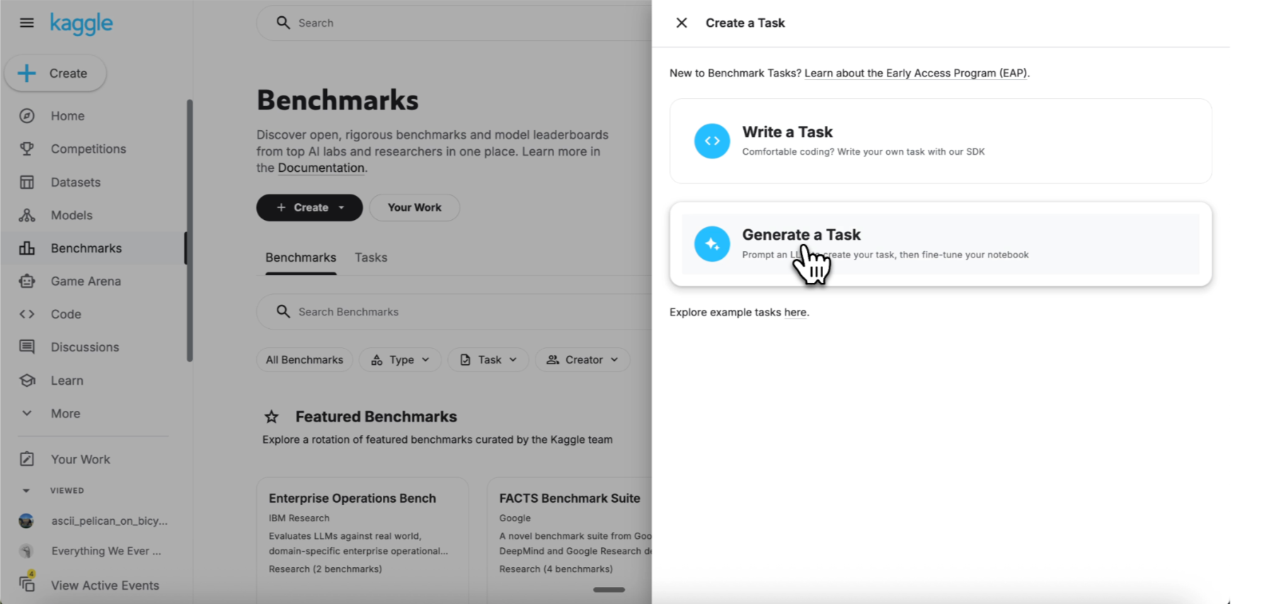 Benchmarks Documentation | Kaggle