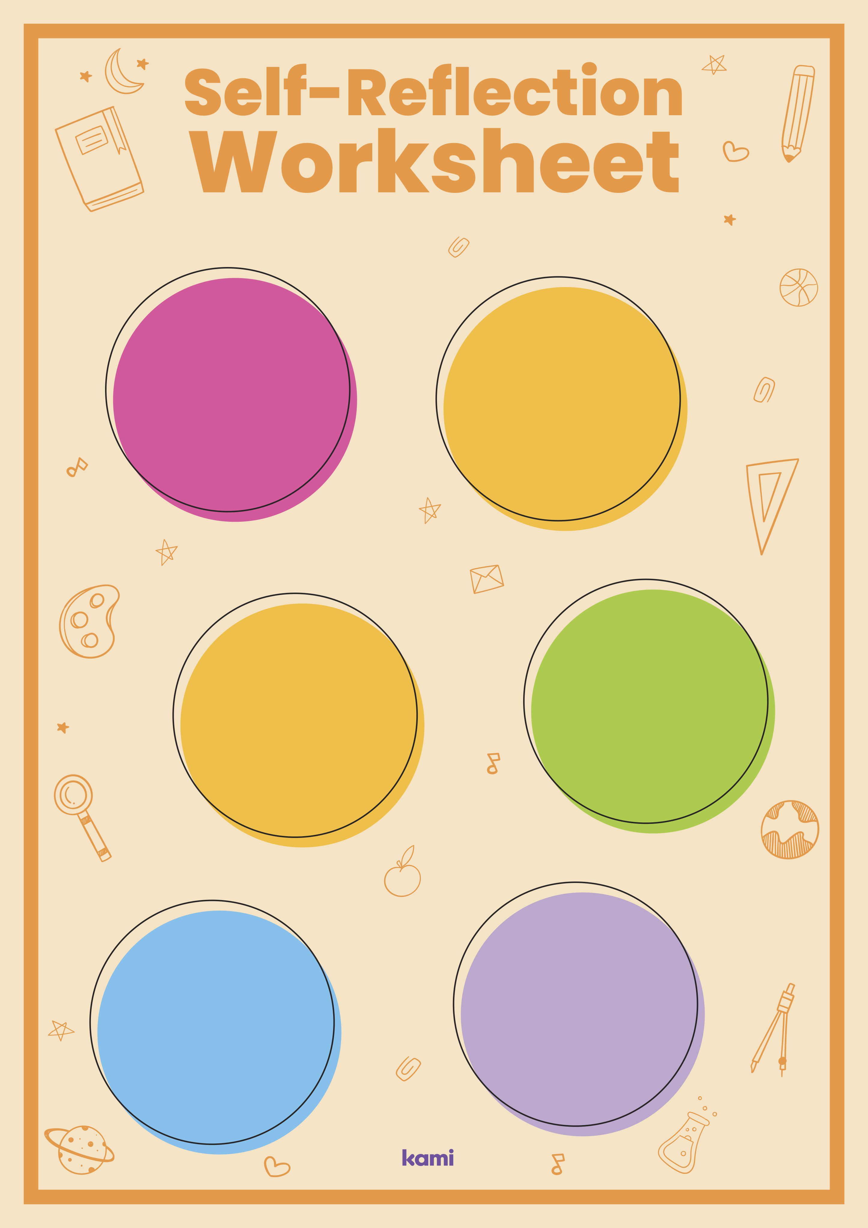 Self-Reflection Worksheet | School Themed Blank for Teachers | Perfect ...