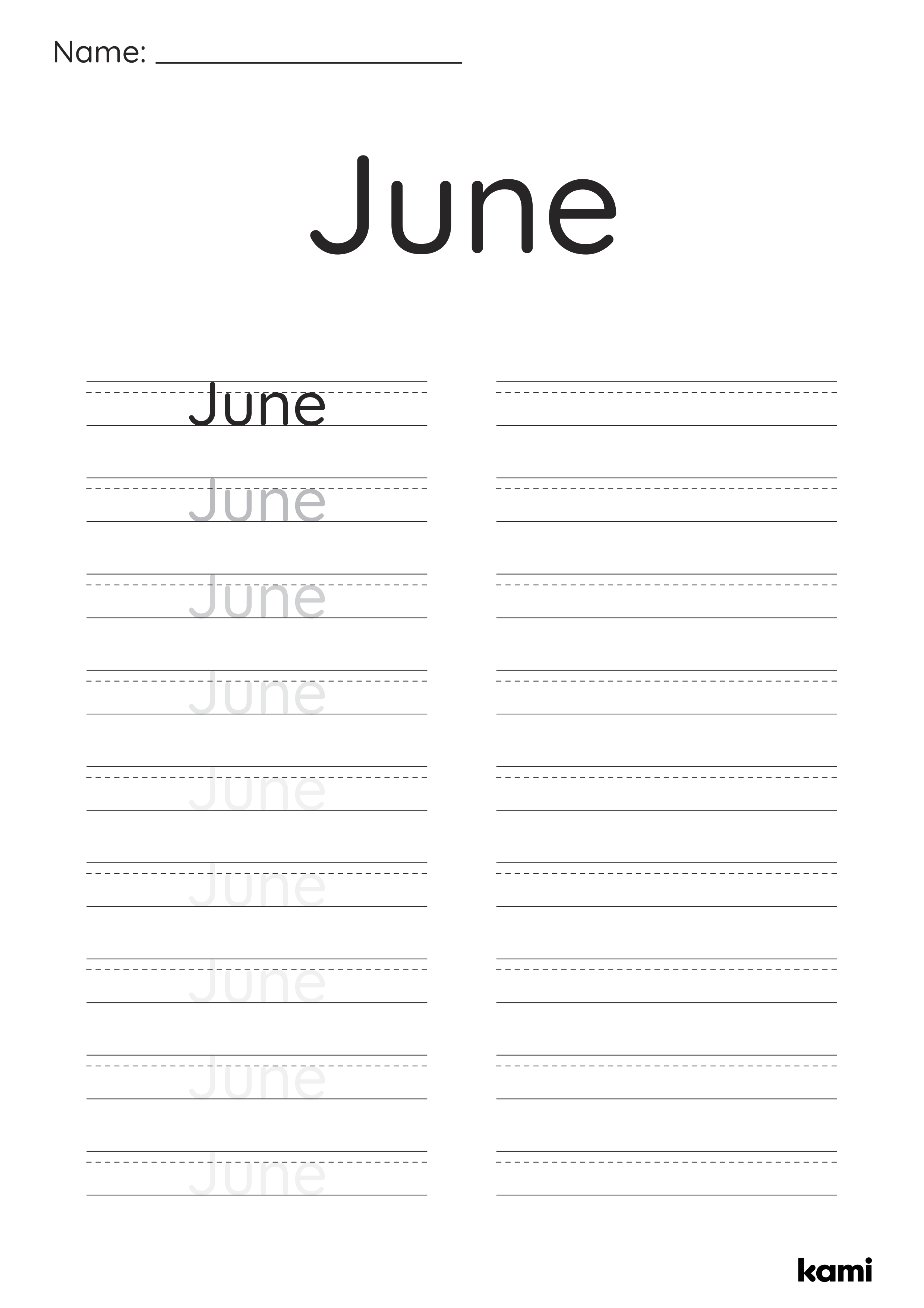 Handwriting Columns | June for Teachers | Perfect for grades 1st, K ... Handwriting Columns | June for Teachers | Perfect for grades 1st, K ...
