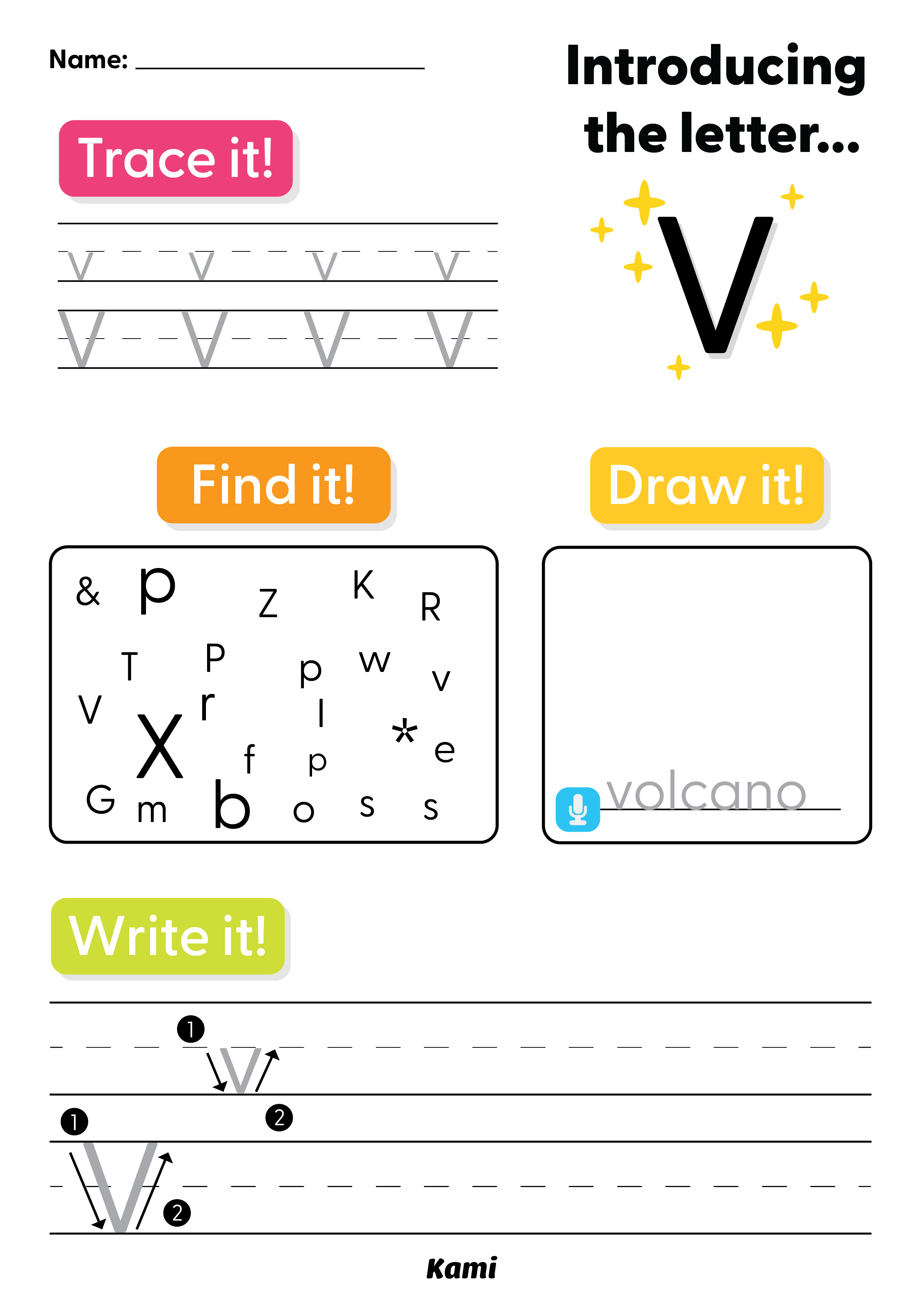 V - Alphabet Activity for Teachers | Perfect for grades 1st, K, Pre K ...