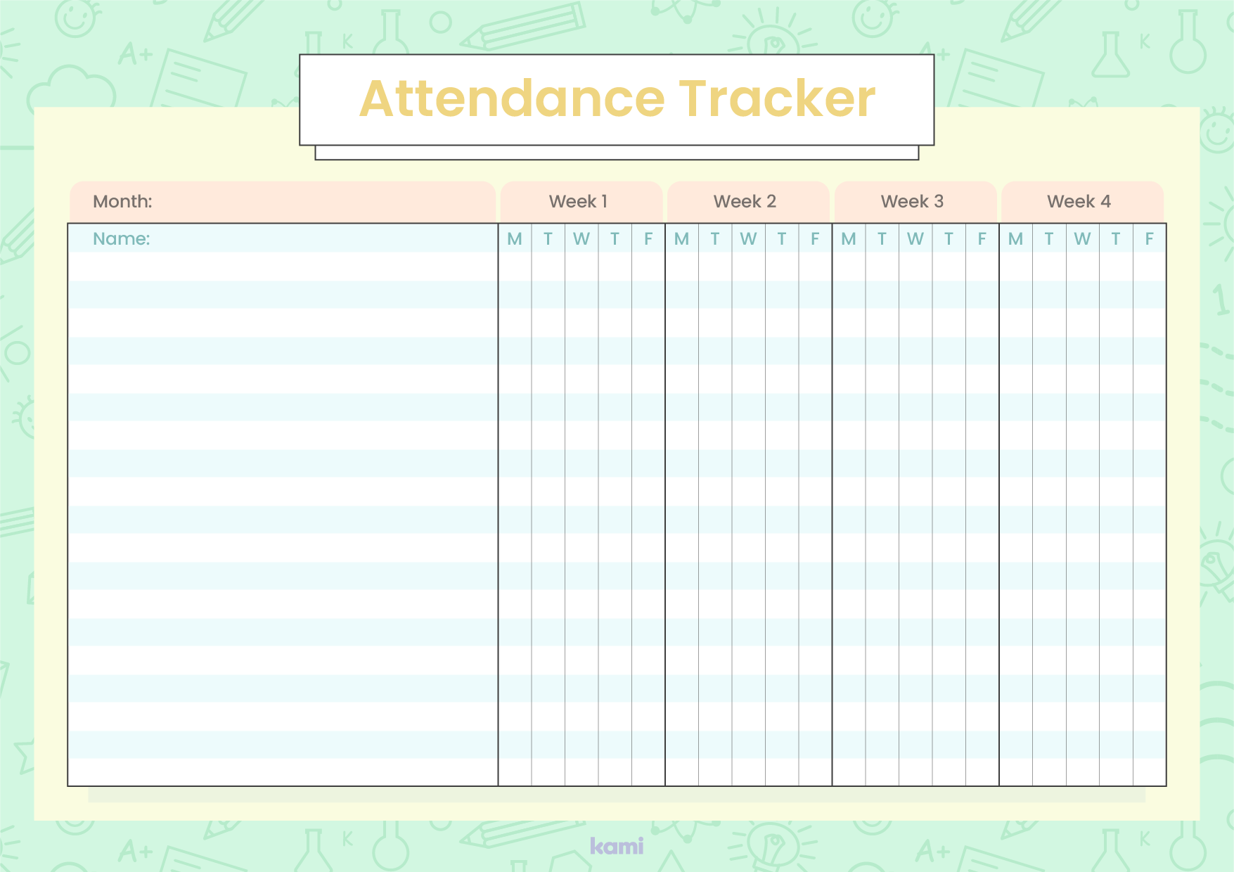 Attendance Tracker | Doodles for Teachers | Perfect for grades 10th ...