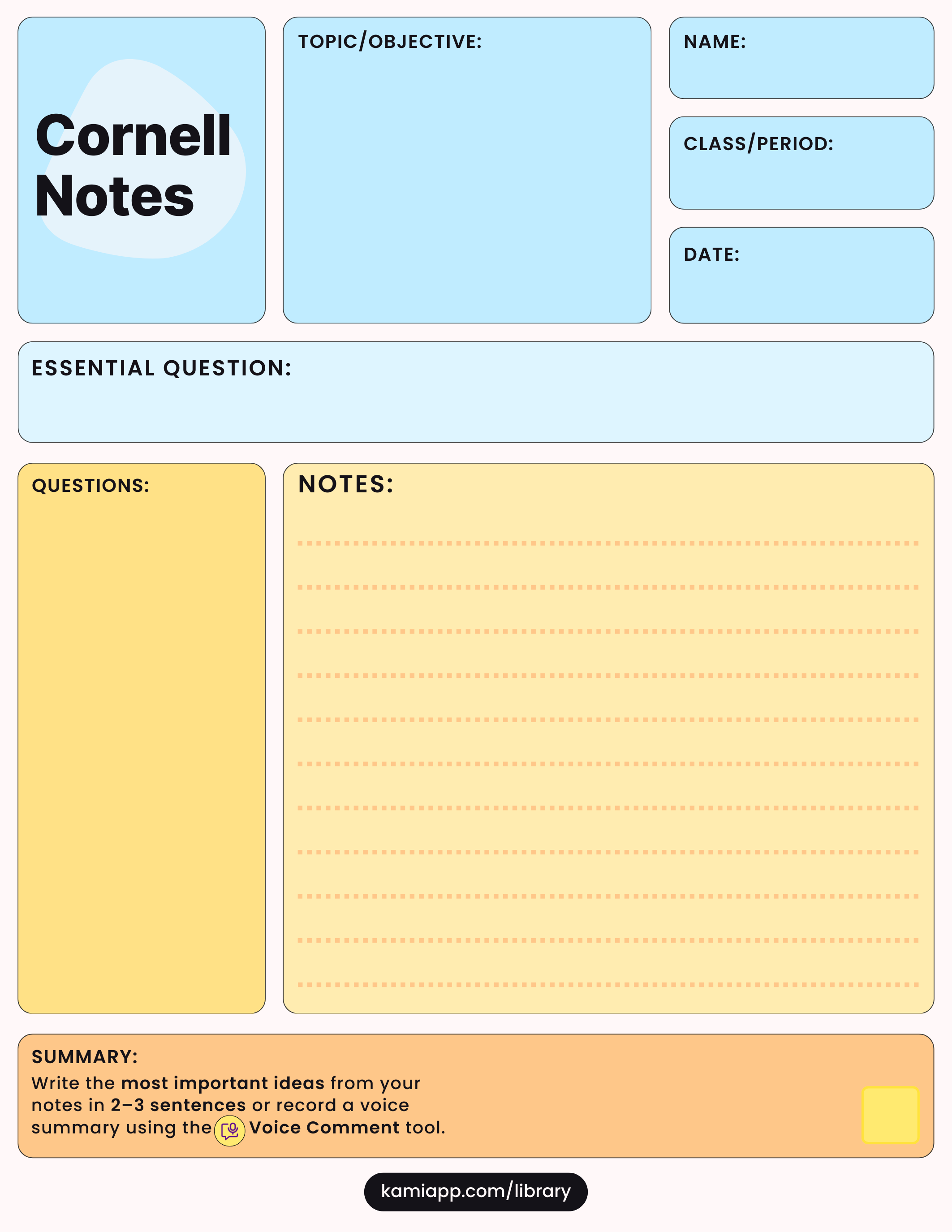 Cornell Notes | Lined for Teachers | Perfect for grades 10th, 11th ...