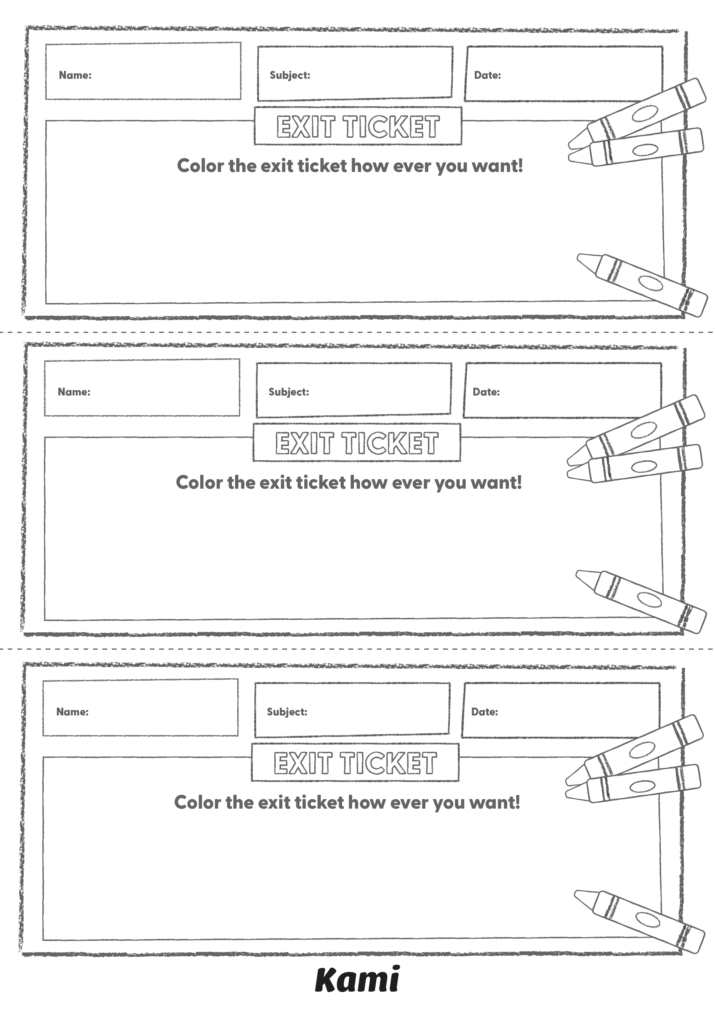 Exit Ticket | Crayons for Teachers | Perfect for grades 10th, 11th ...
