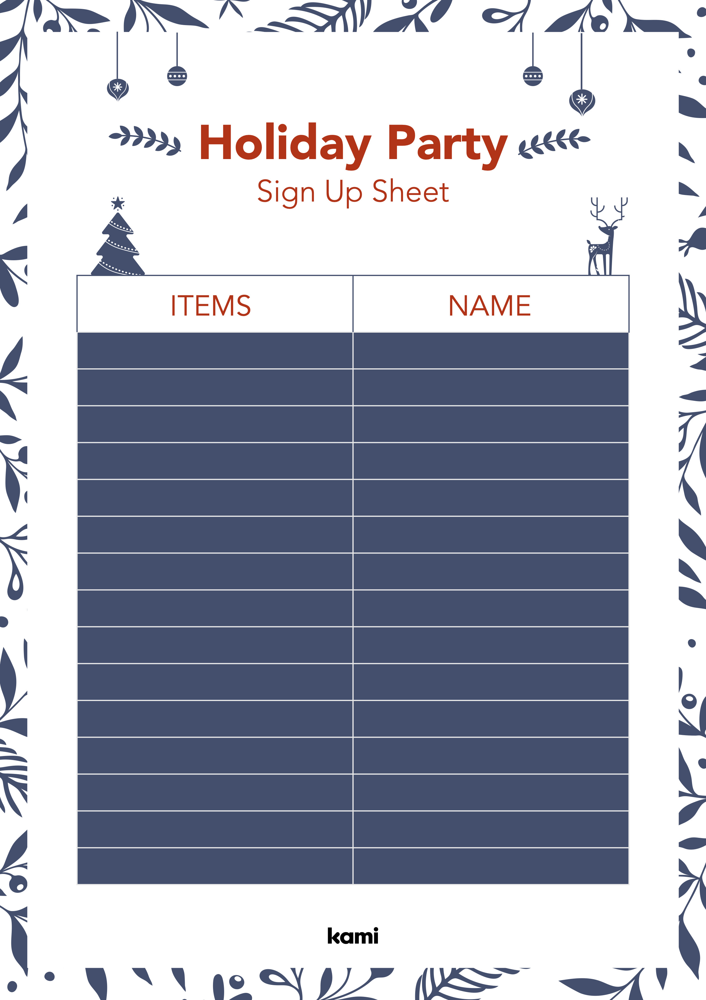 Holiday Party Sign Up Sheet For Teachers Perfect For Grades 1st 2nd