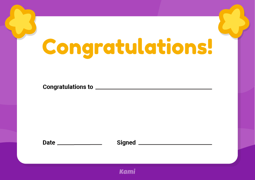 Class Awards | Blank Purple Congratulations for Teachers | Perfect for ...