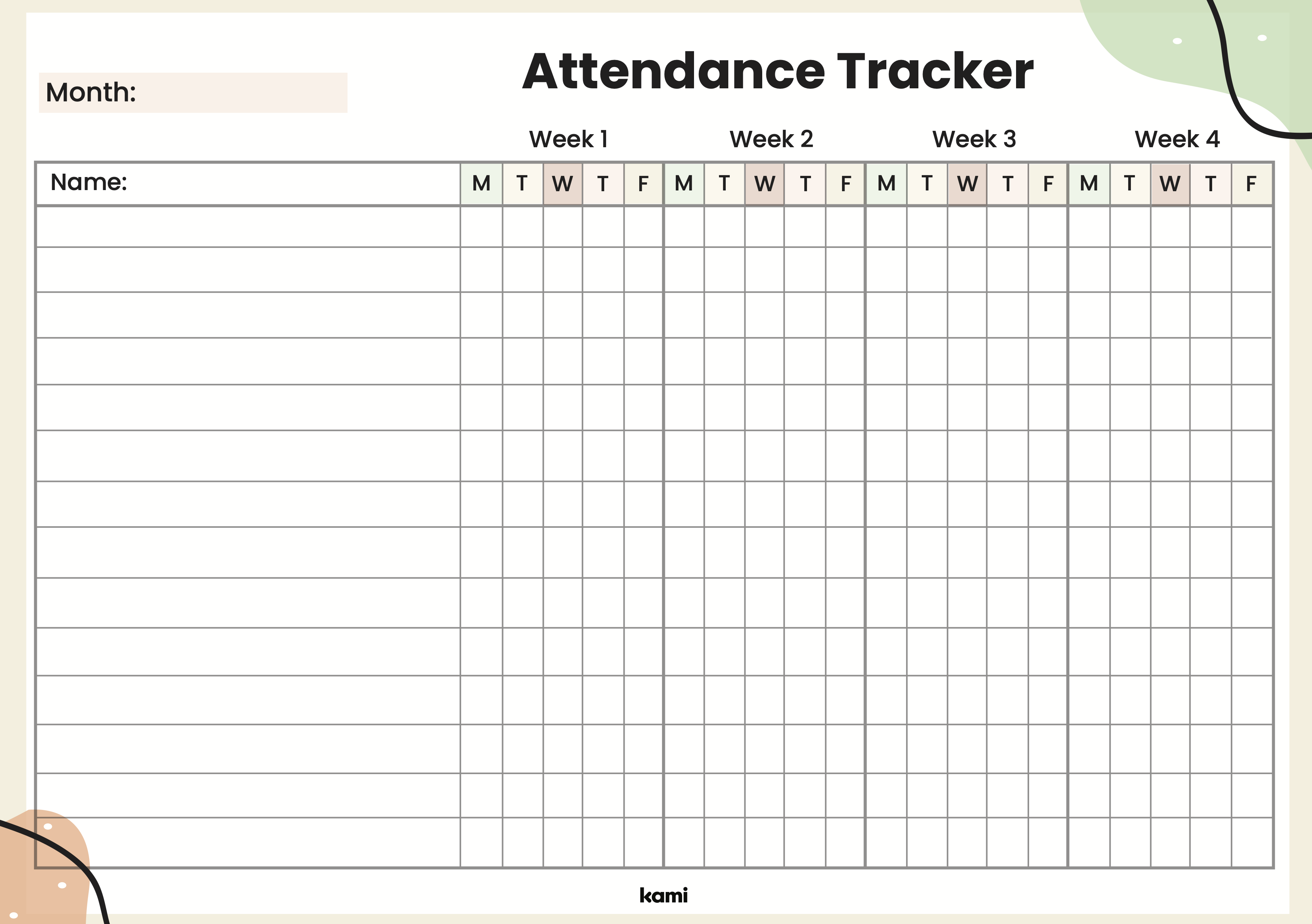 Attendance Tracker | Fall Colors for Teachers | Perfect for grades 10th ...