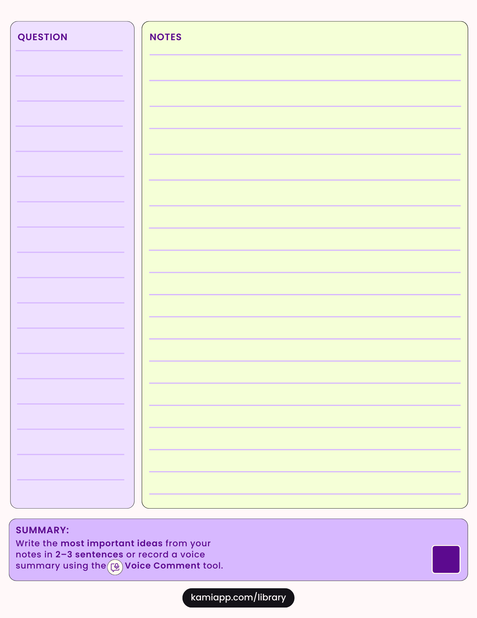Cornell Notes | Three Sections Lined for Teachers | Perfect for grades ...