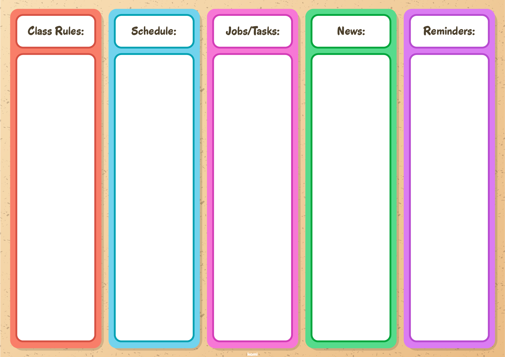 Class Information Template | Colored for Teachers | Perfect for grades ...