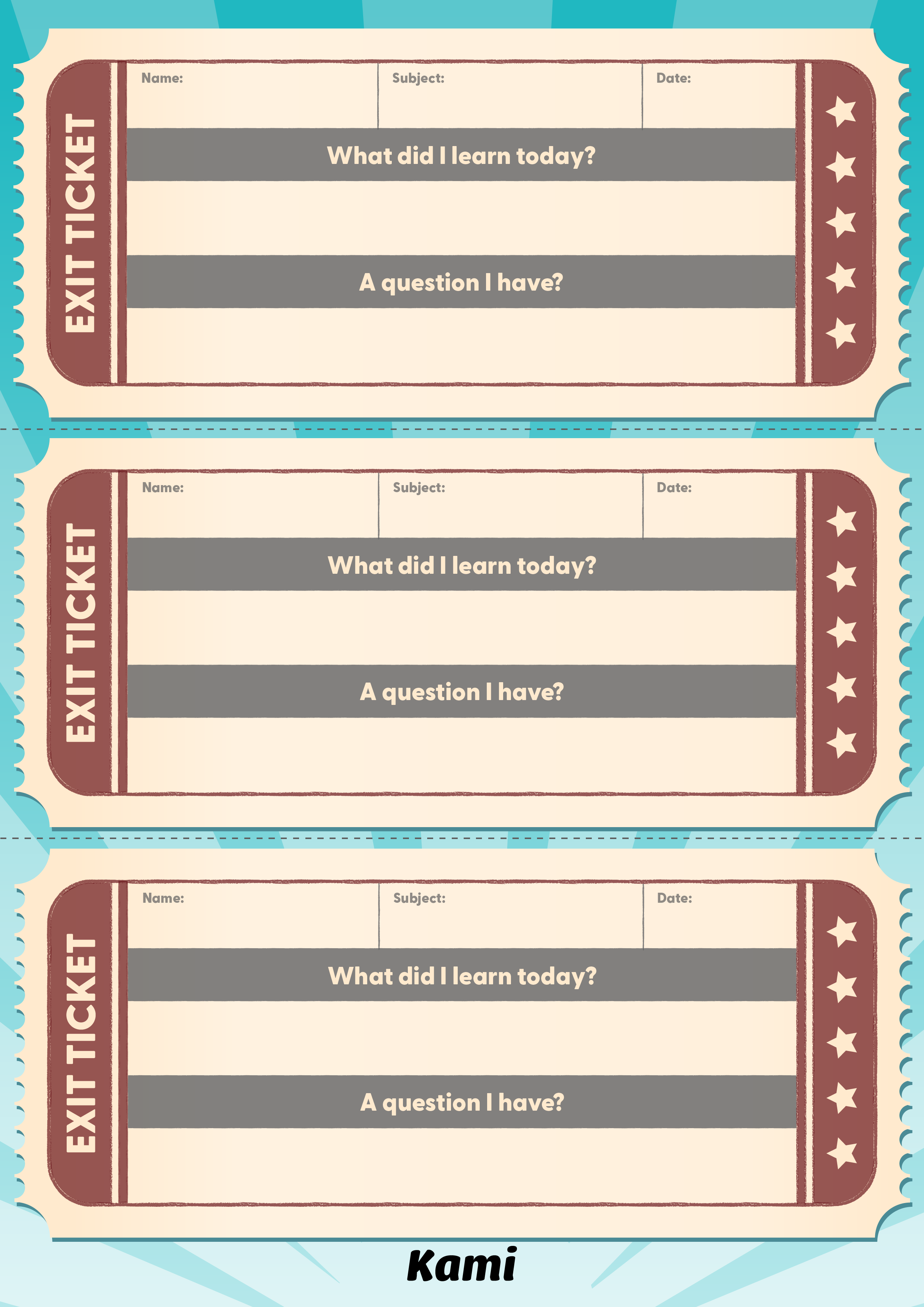 Exit Ticket | Movie Theme for Teachers | Perfect for grades 10th, 11th ...