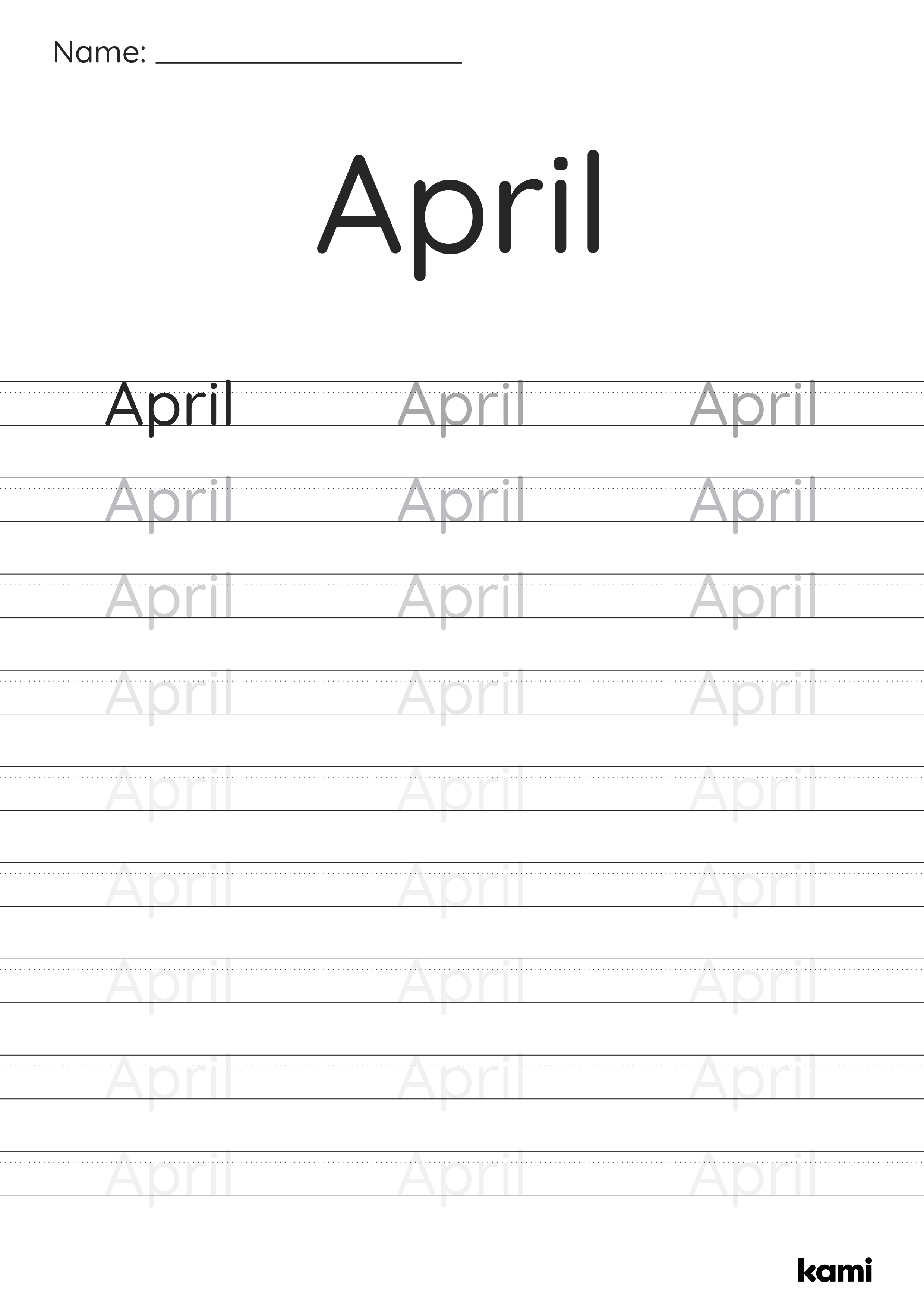 Handwriting Lines | April for Teachers | Perfect for grades 1st, K, Pre ...