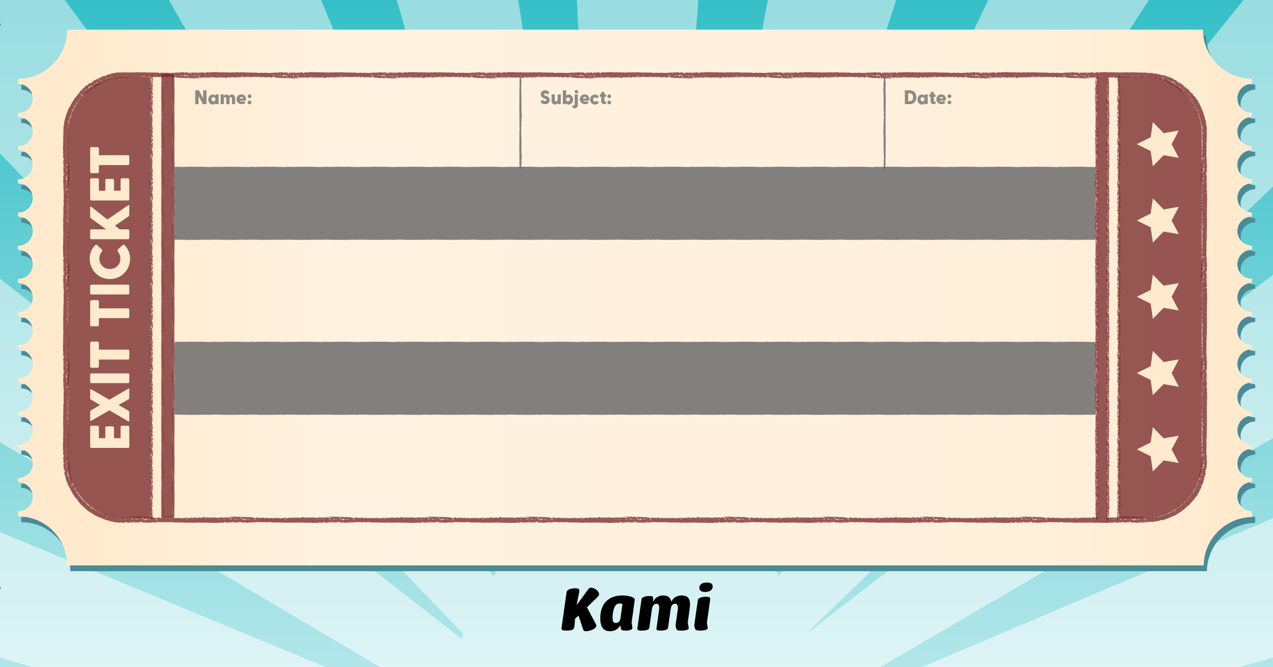 Exit Ticket | Single Blank Movie Theme for Teachers | Perfect for ...