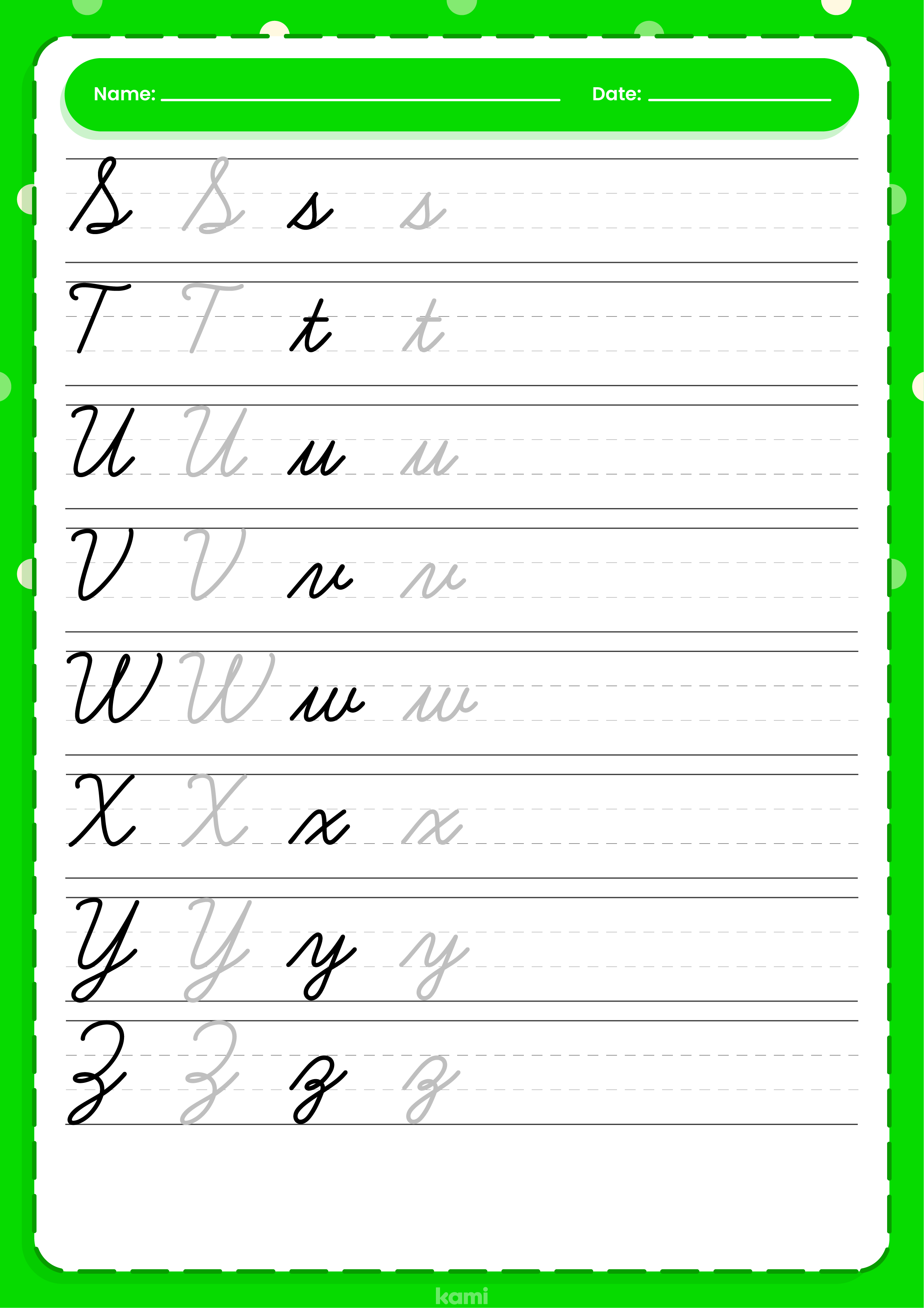 Cursive Handwriting Worksheet For Teachers Perfect For Grades 1st