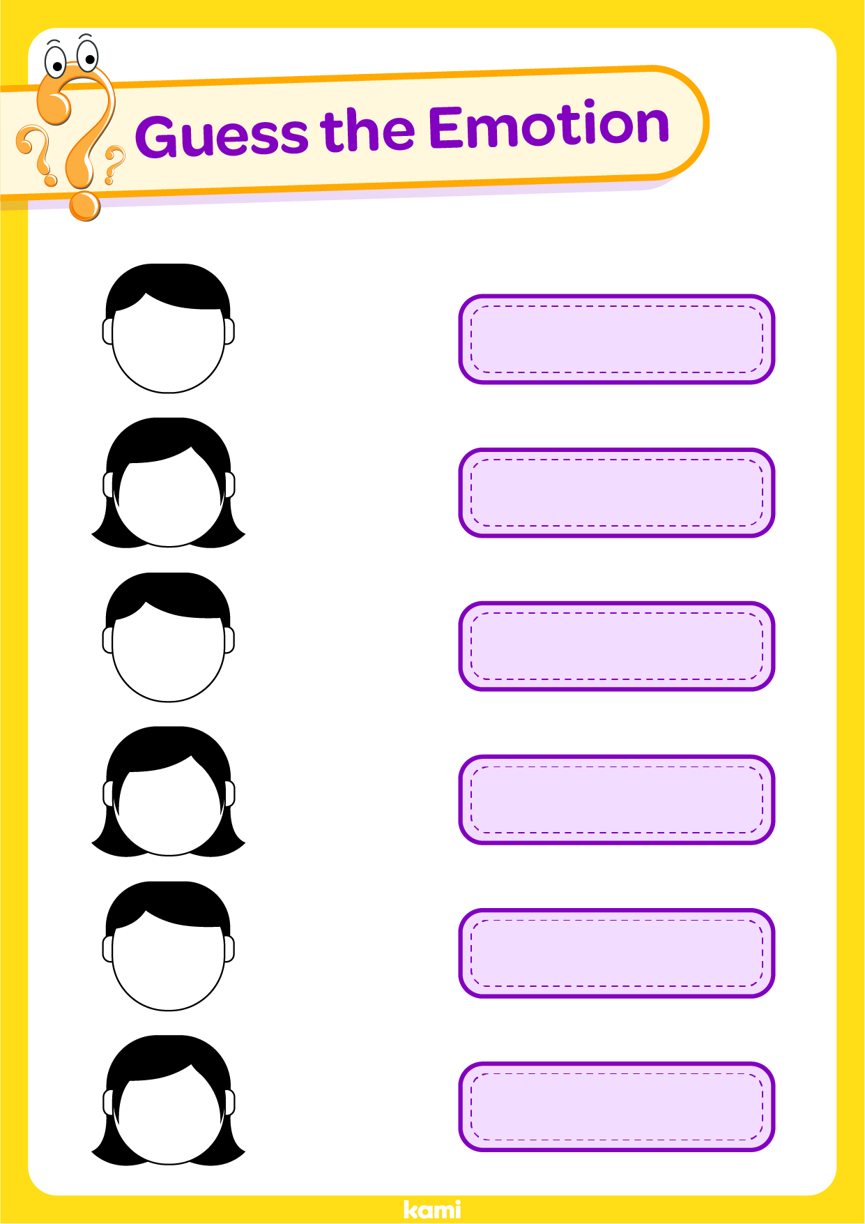 Guess the Emotion | Blank for Teachers | Perfect for grades 1st, 2nd ...