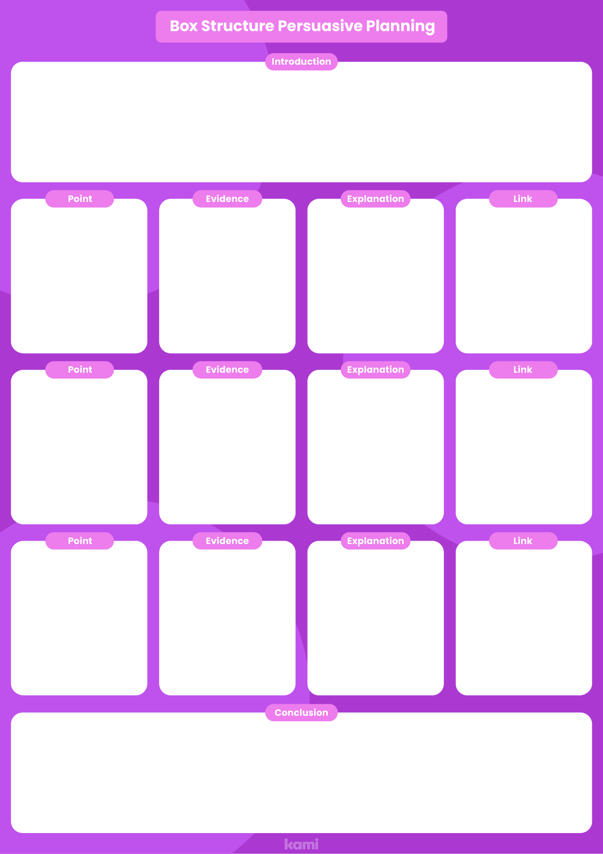 Box Structure Persuasive Planning | Purple for Teachers | Perfect for ...