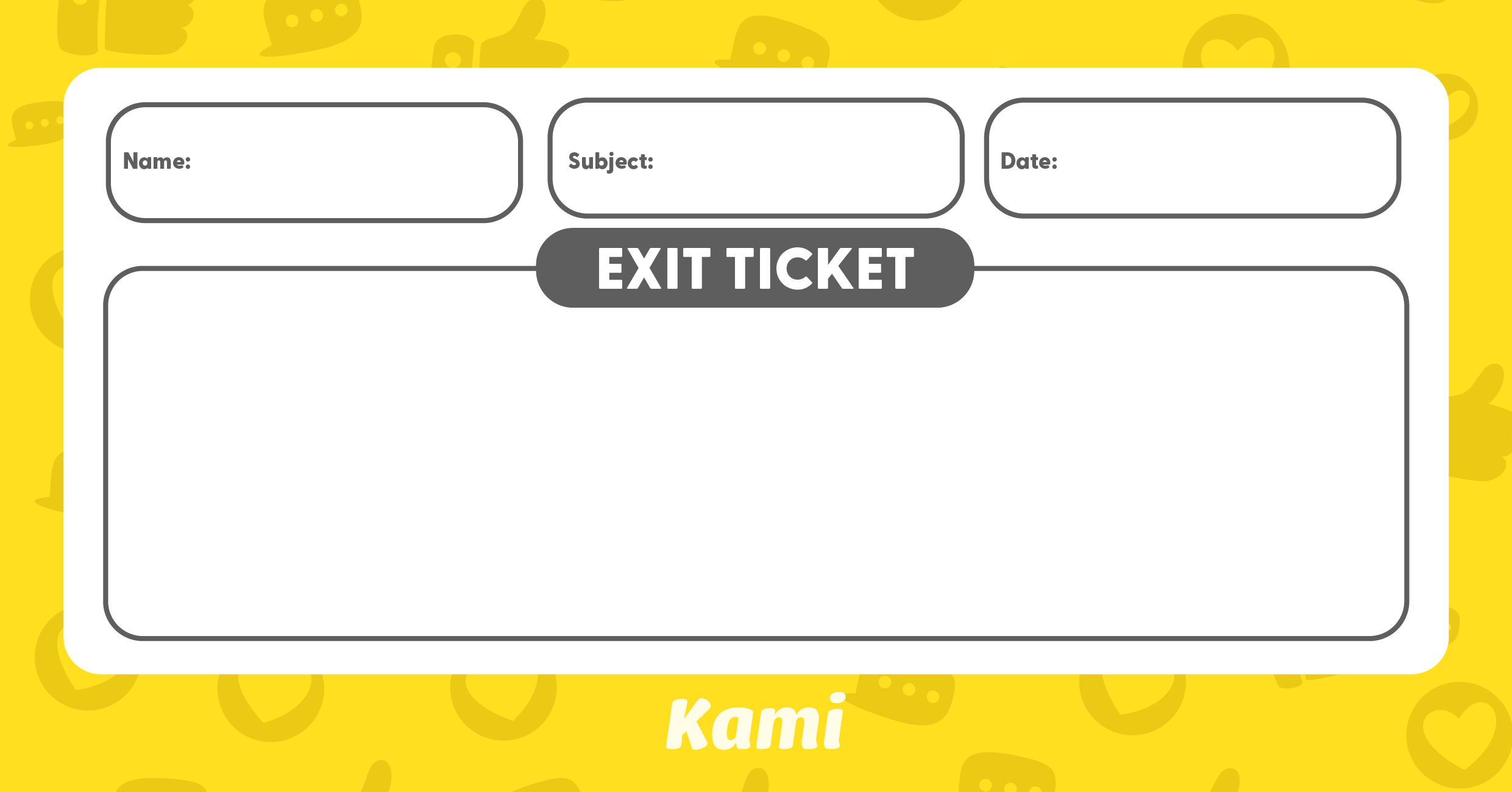 Exit Ticket | Single Blank Yellow Emoji for Teachers | Perfect for ...