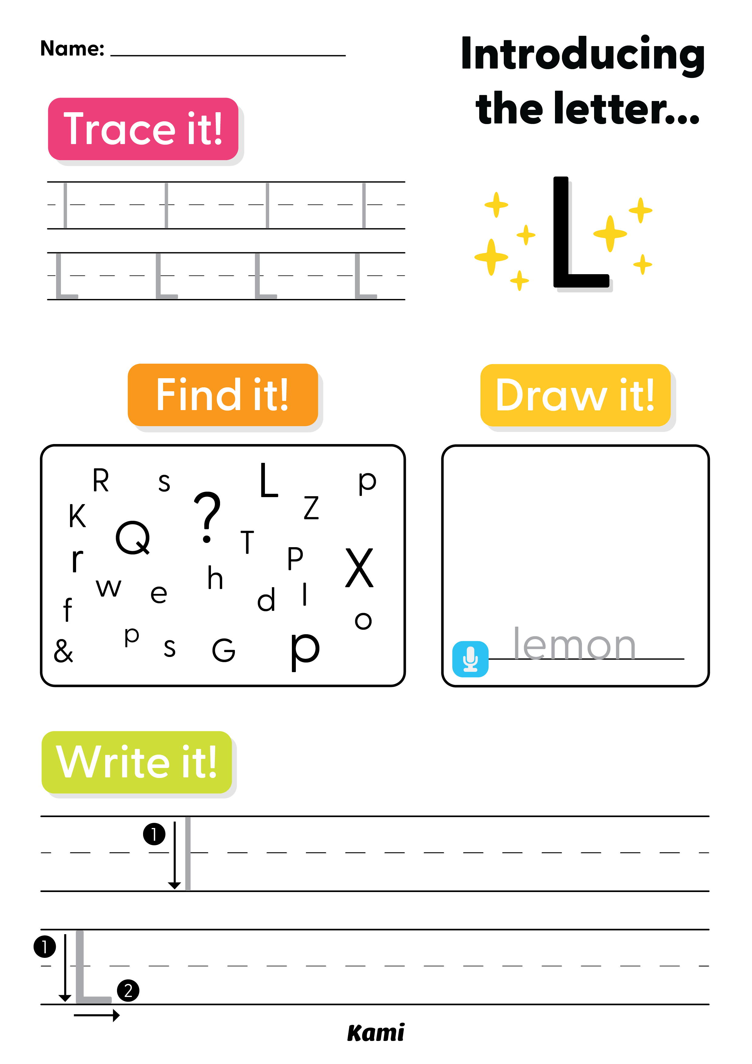 L - Alphabet Activity for Teachers | Perfect for grades 1st, K, Pre K ...