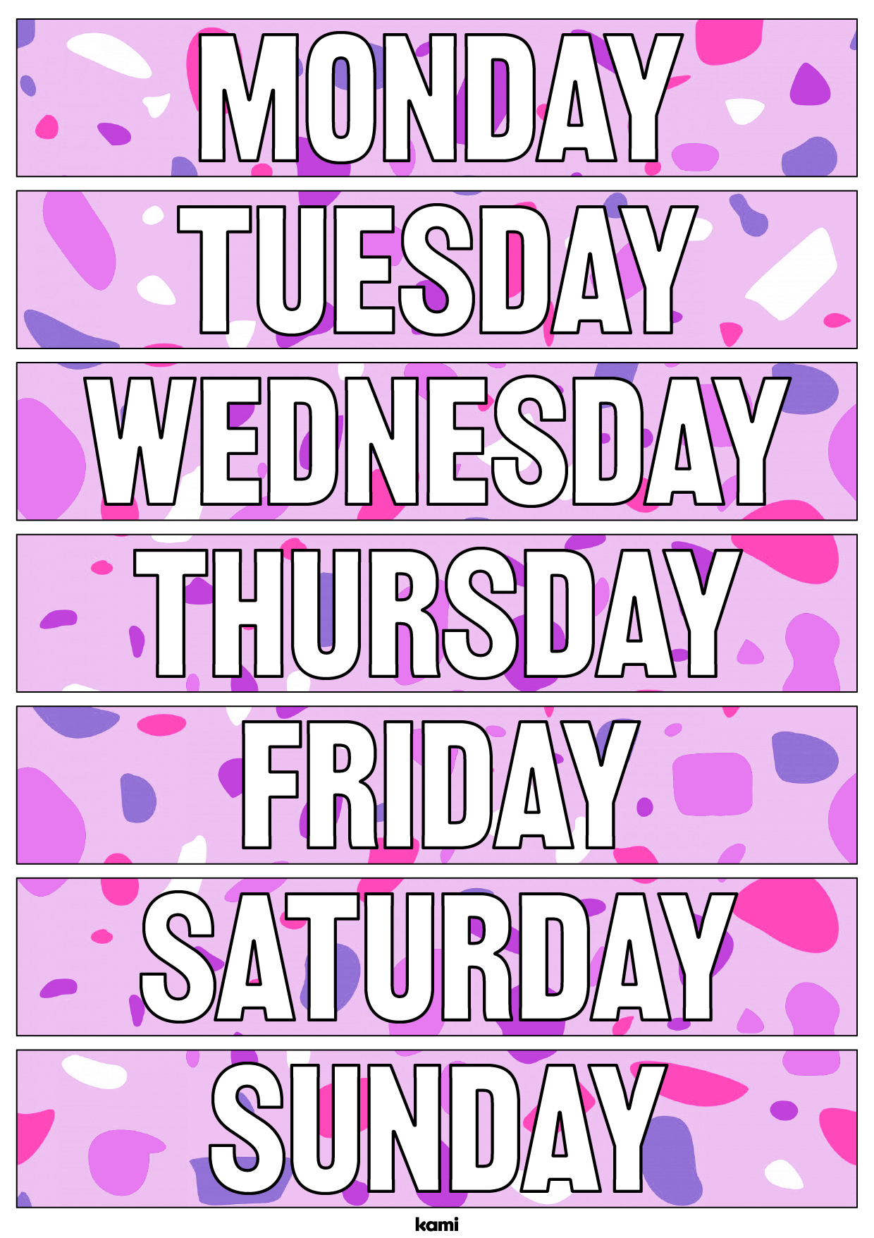 Bulletin Board Days of The Week | Purple for Teachers | Perfect for ...