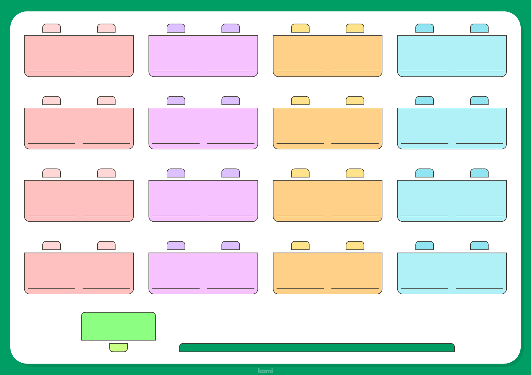 Seating Chart | Pairs | Kami Library