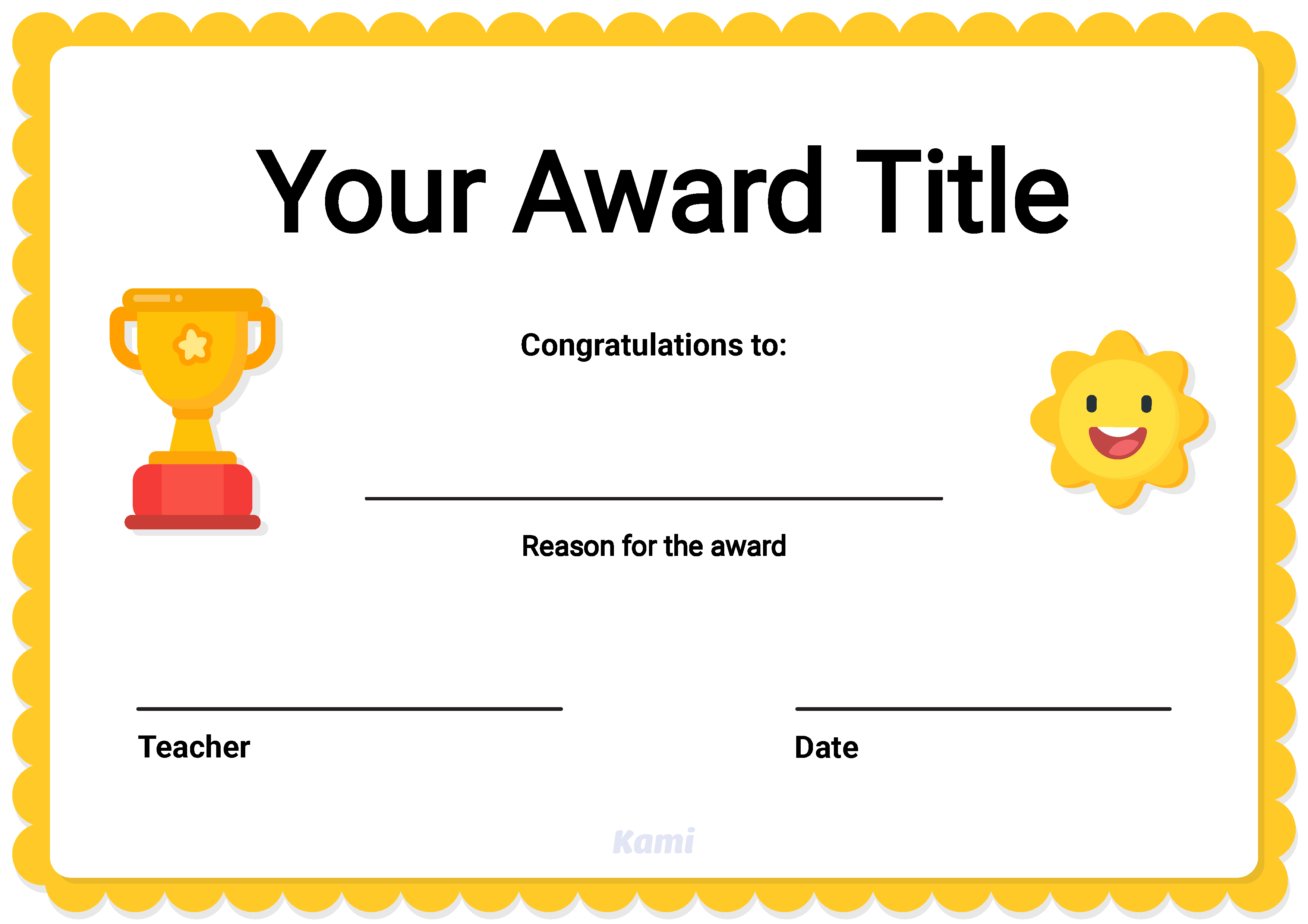 Class Awards | Yellow Trophy for Teachers | Perfect for grades 1st, 2nd ...
