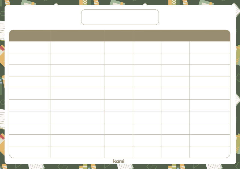 Reading Log | Landscape Green Blank for Teachers | Perfect for grades ...