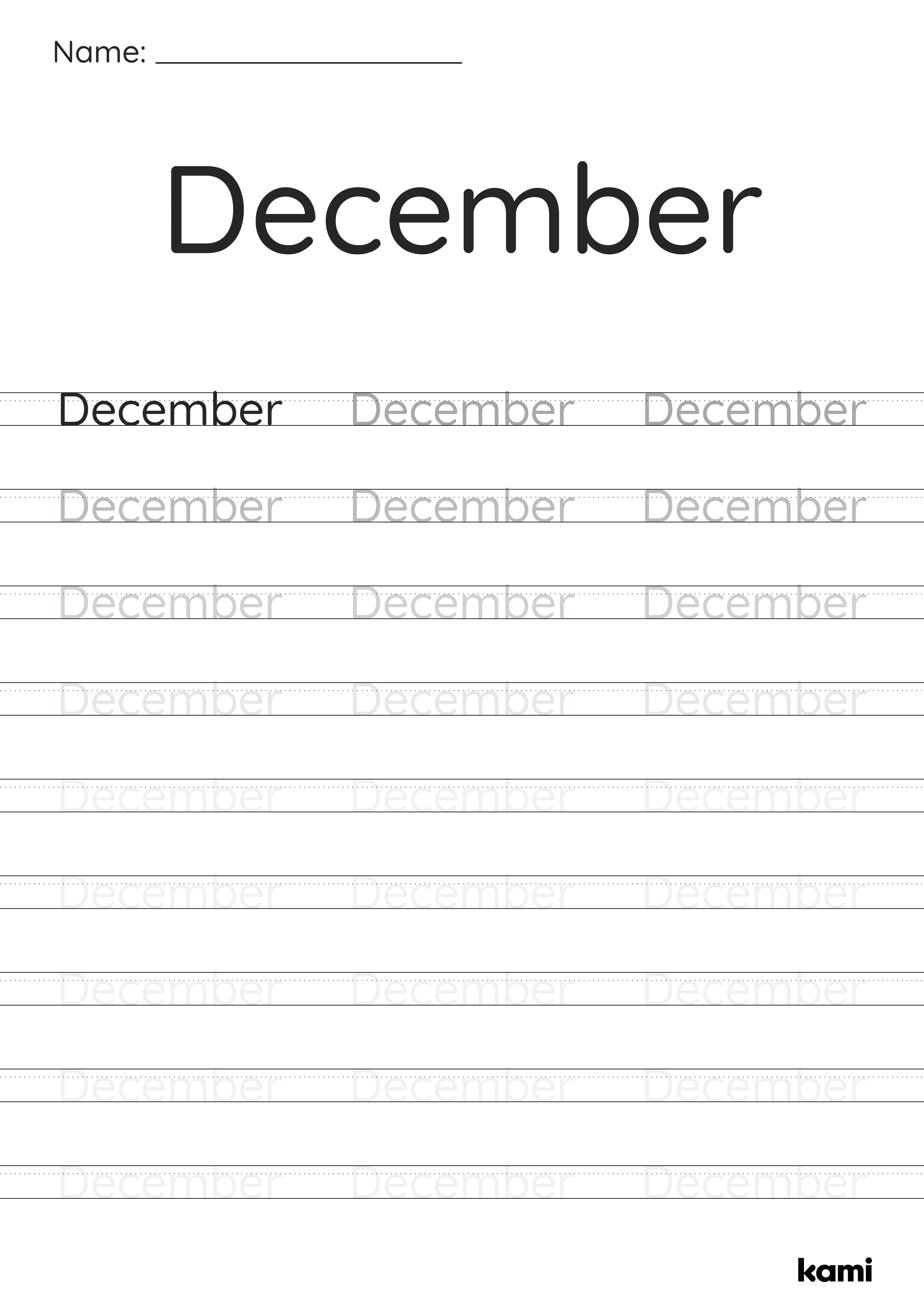 Handwriting Lines | December for Teachers | Perfect for grades 1st, K ...