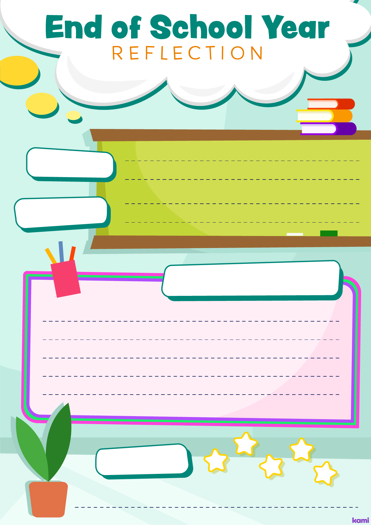 End of School Year Reflection | Blank for Teachers | Perfect for grades ...