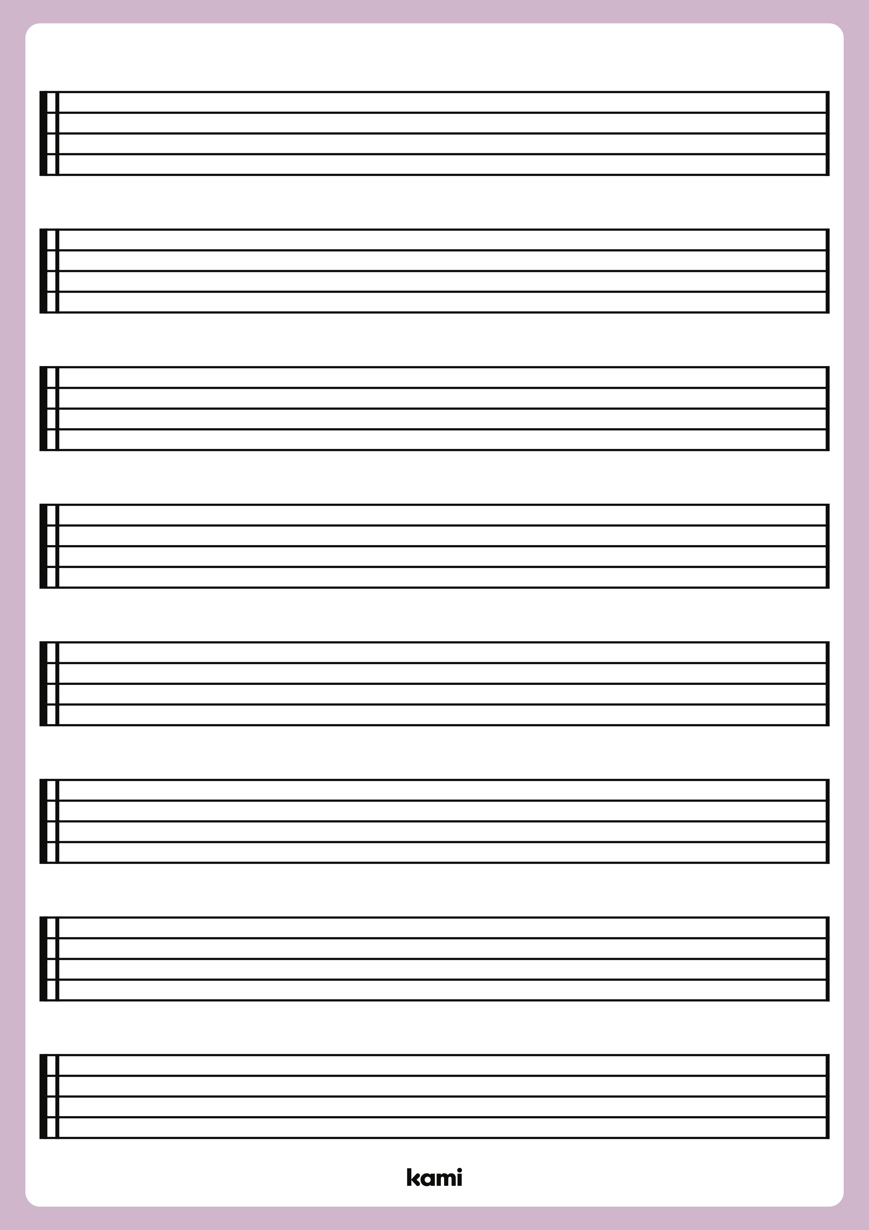 Music Notes Template | Blank Purple Border for Teachers | Perfect for ...
