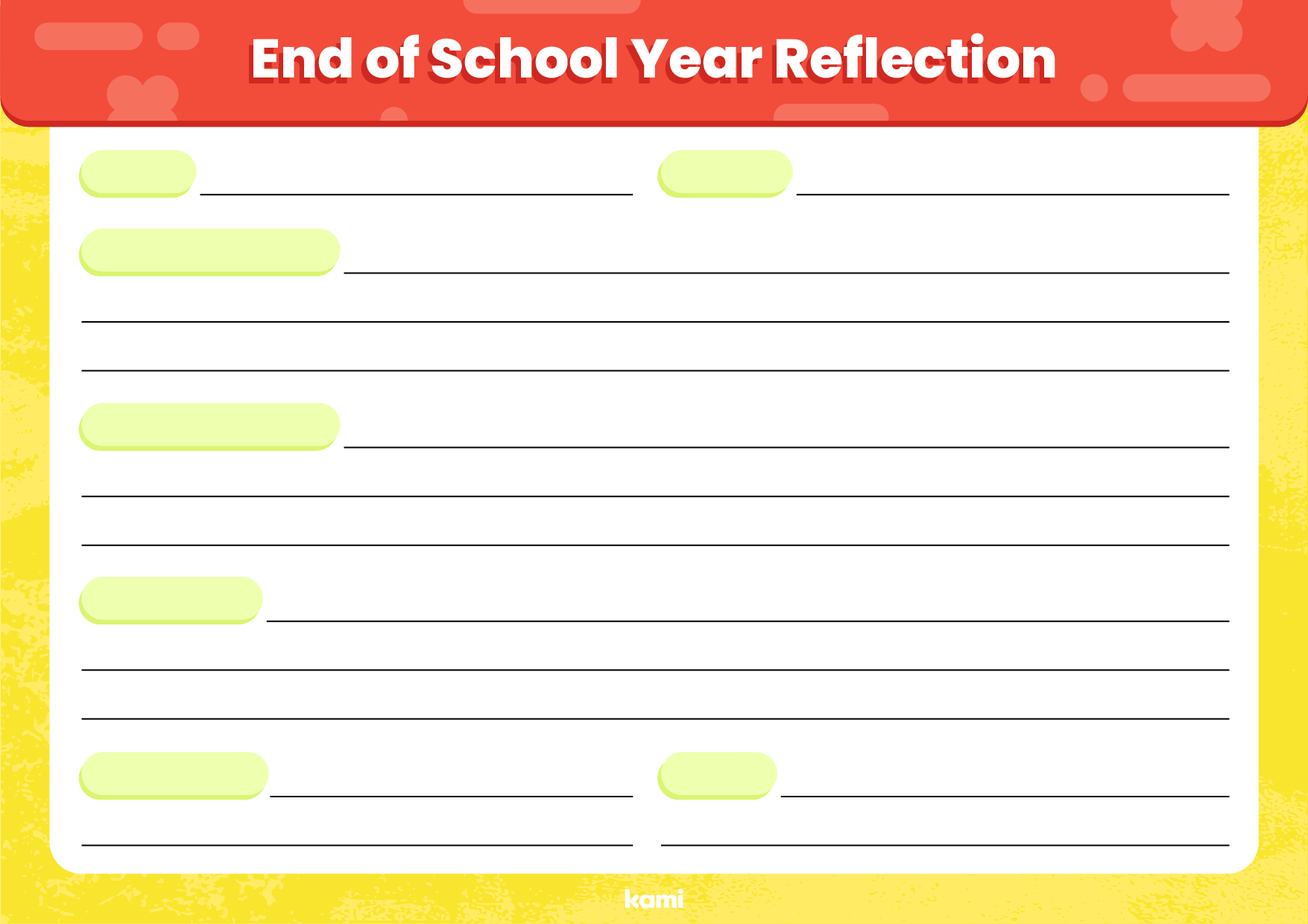 End of School Year Reflection | Landscape Blank for Teachers | Perfect for grades 10th, 11th ...