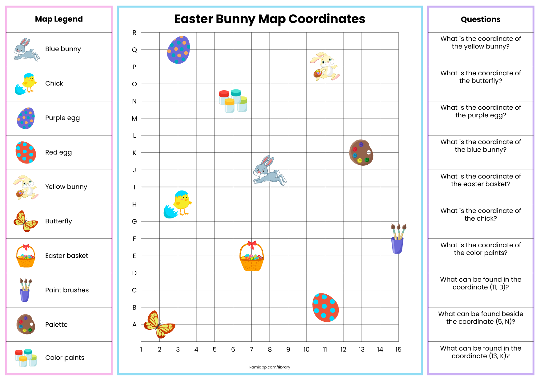 Easter Bunny Map Coordinates | Landscape for Teachers | Perfect for ...