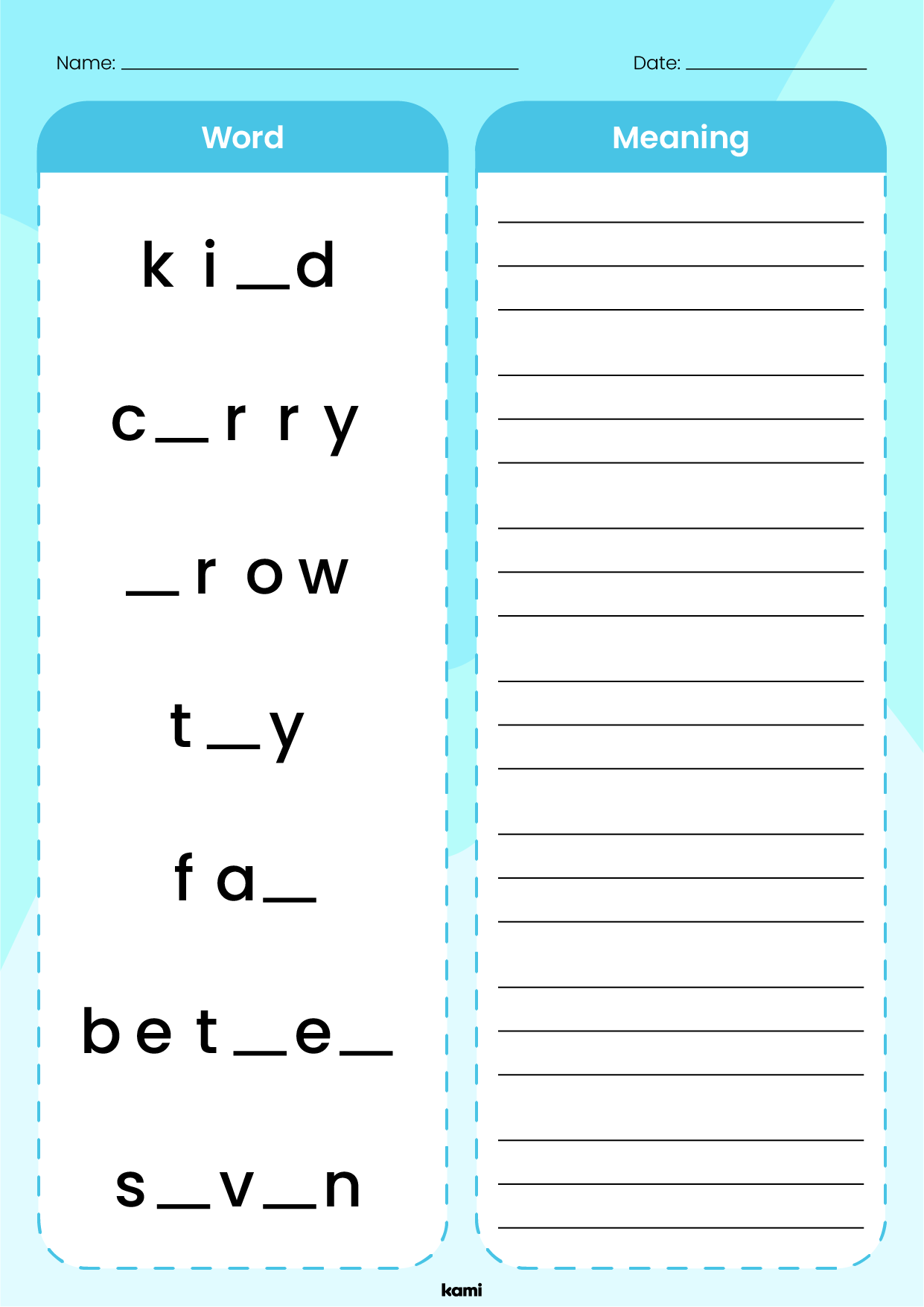 Dolch Words Worksheet Blue for Teachers | Perfect for grades 1st, 2nd ...