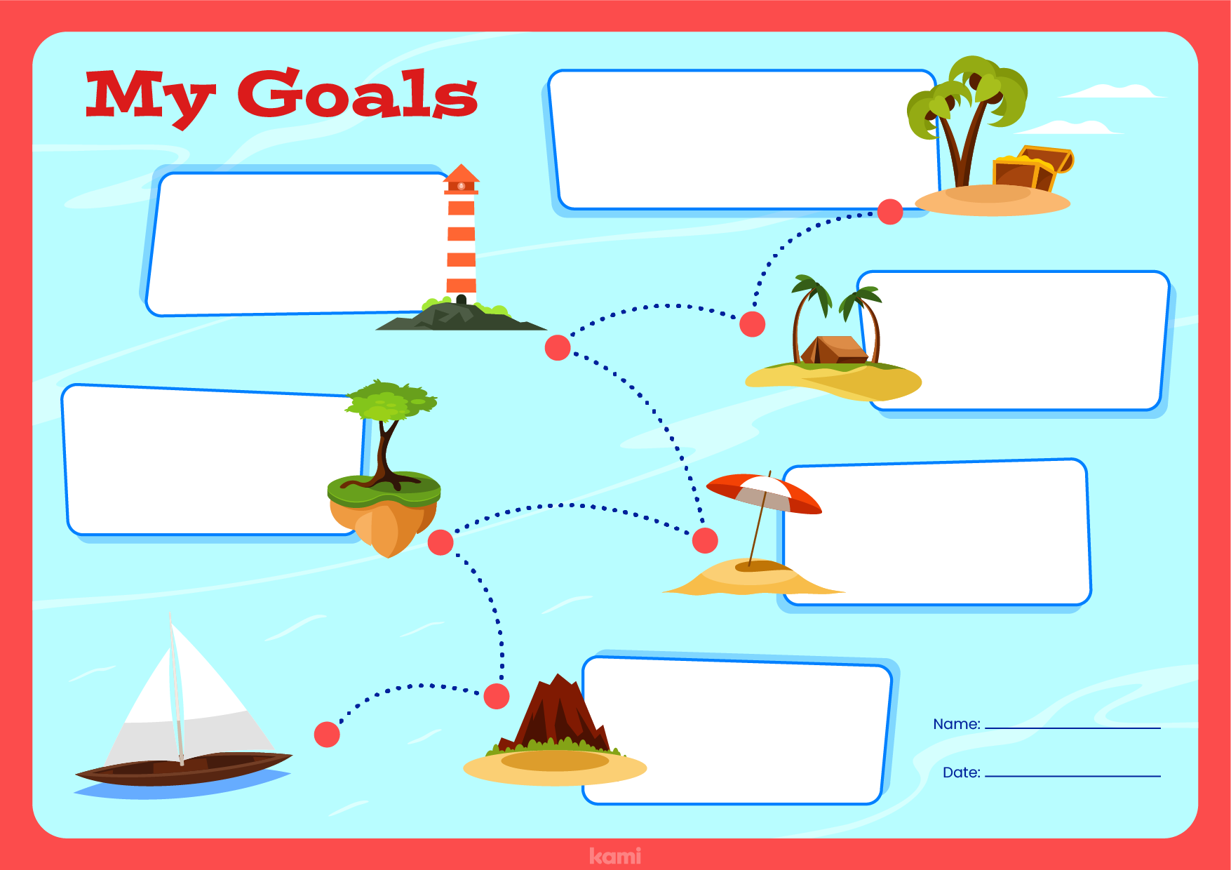Goals Setting Template | Landscape Red for Teachers | Perfect for ...