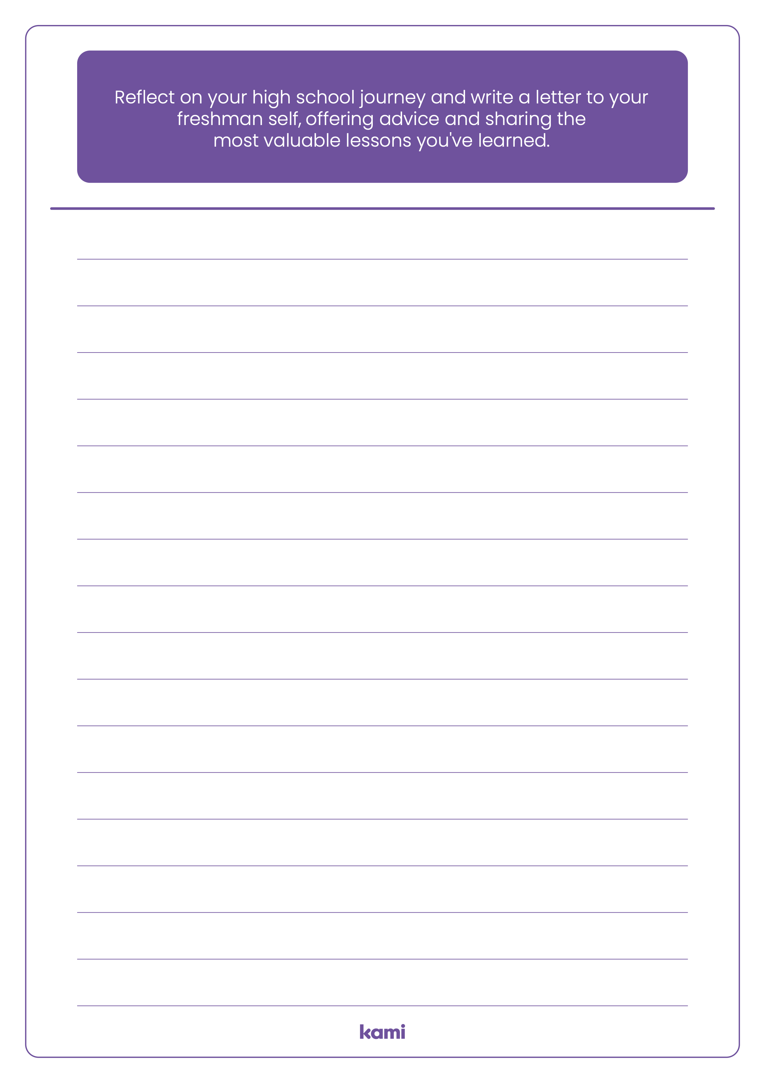 High School Journey Writing Prompt | Kami Library