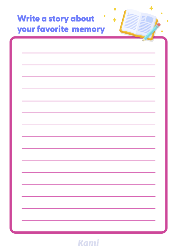 Write a Story about Your Favorite Memory for Teachers | Perfect for ...