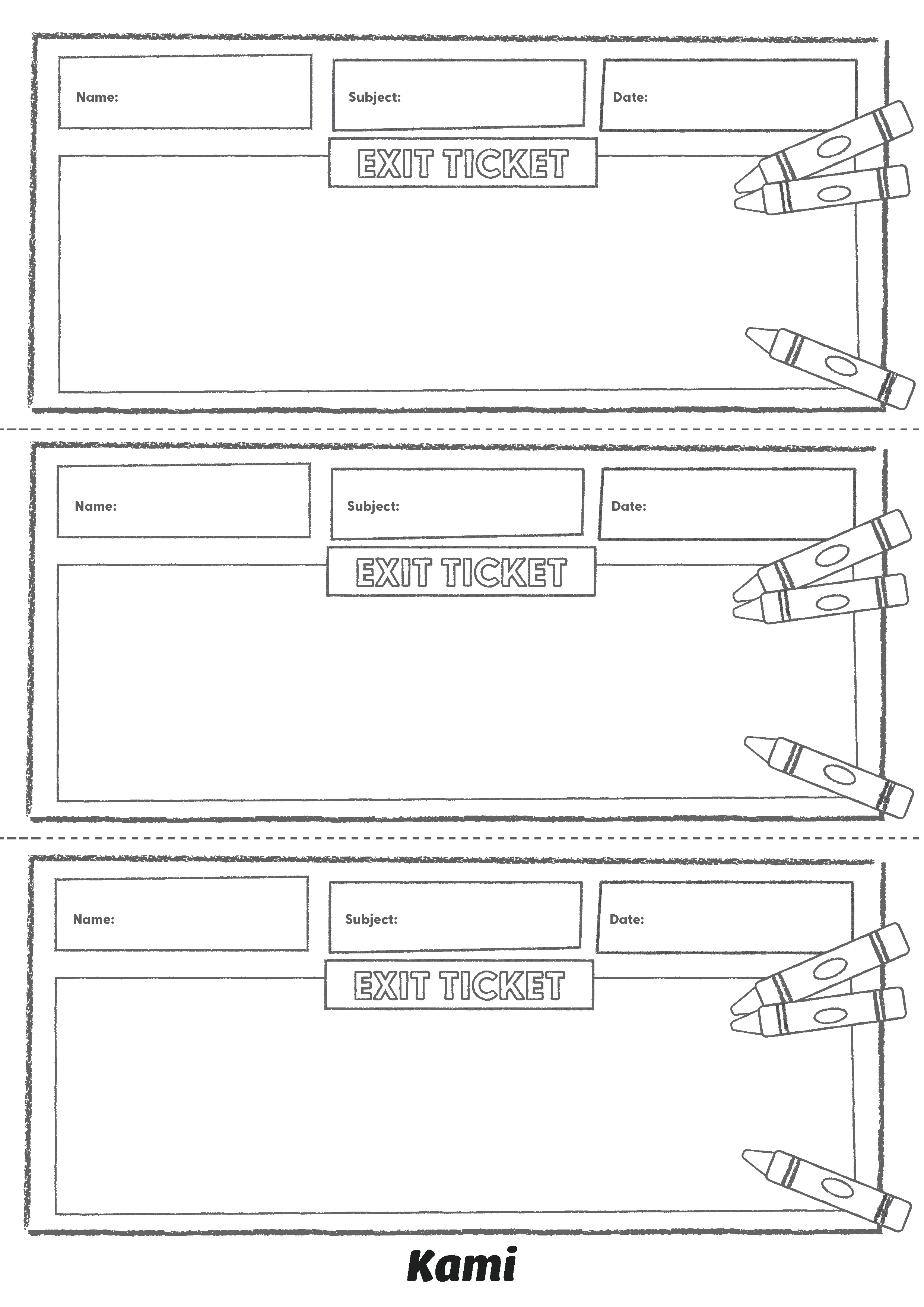 Exit Ticket | Blank Crayons for Teachers | Perfect for grades 10th ...