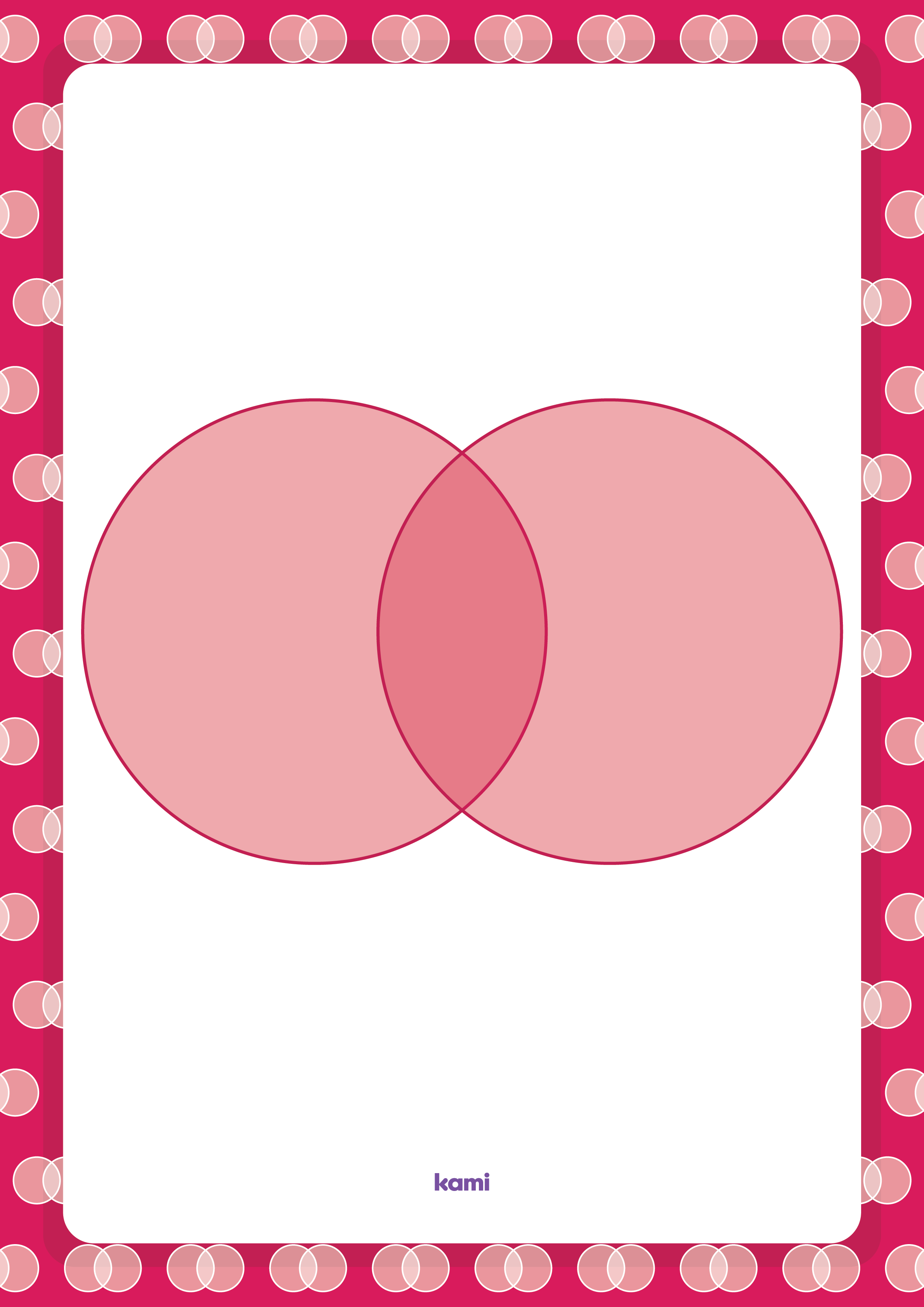 Venn Diagram | Two Circles Pink for Teachers | Perfect for grades 1st ... Venn Diagram | Two Circles Pink for Teachers | Perfect for grades 1st ...