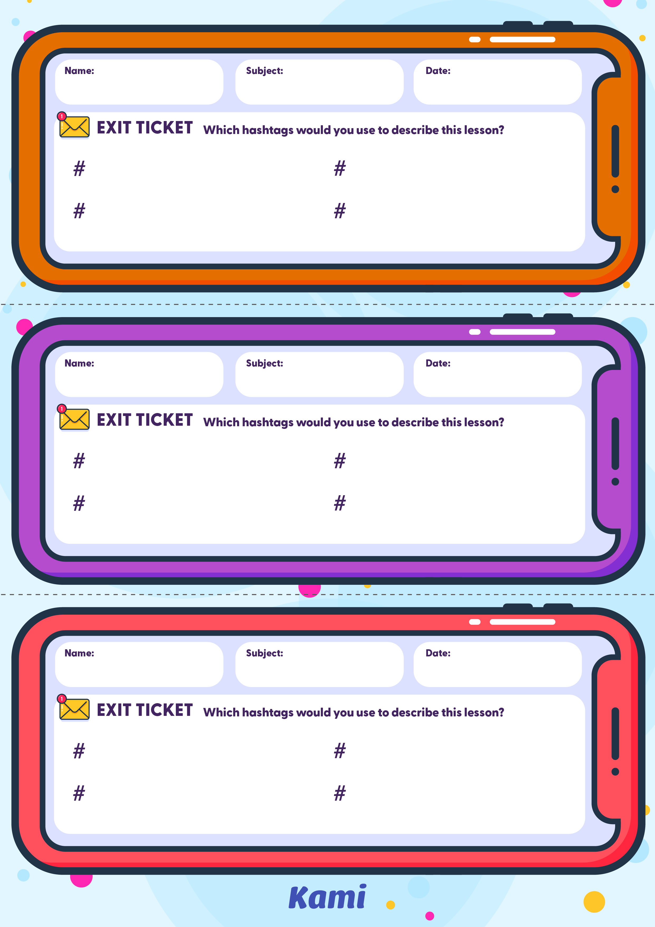 Exit Ticket | Email Theme for Teachers | Perfect for grades 10th, 11th ...
