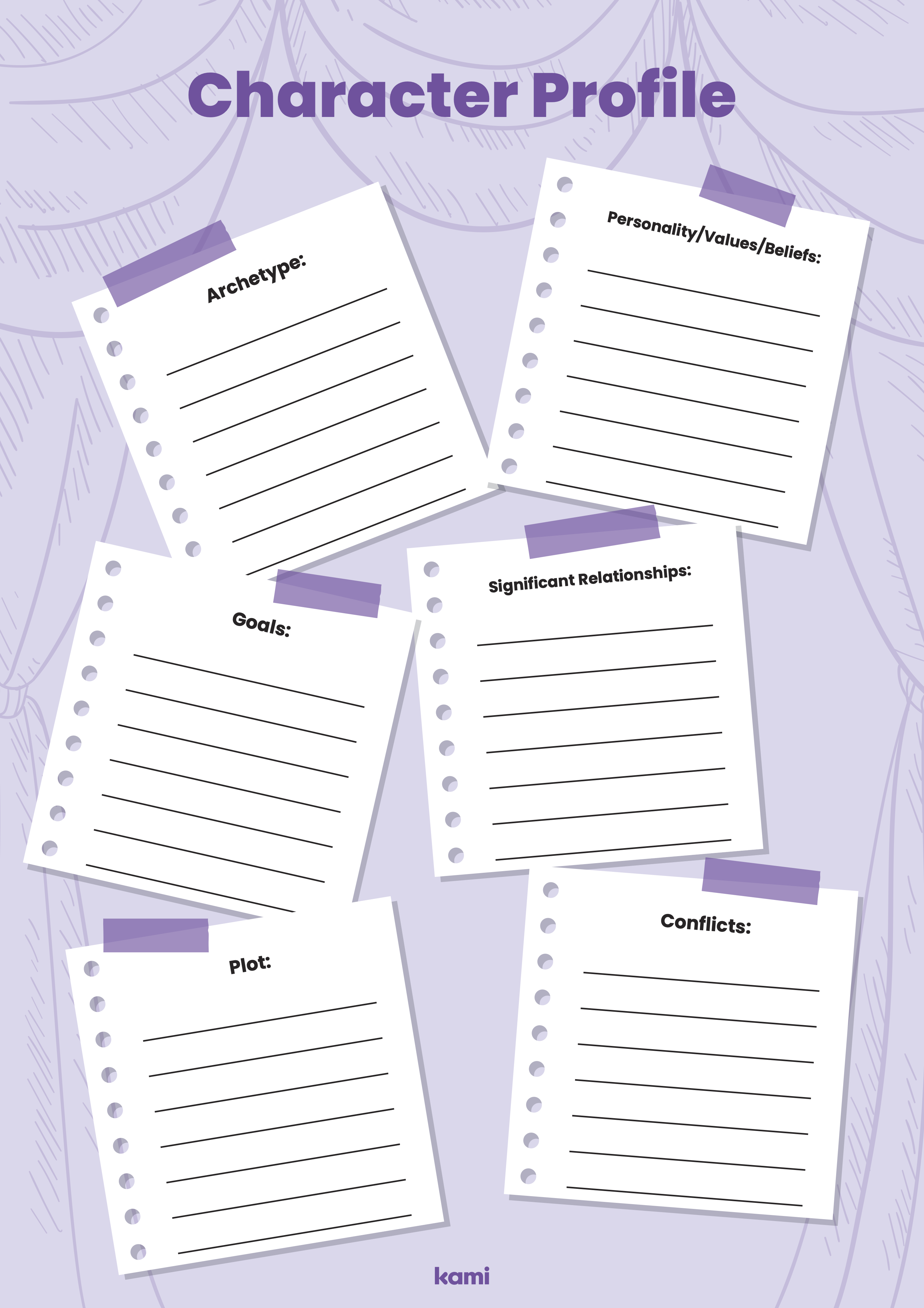 Character Profile | Purple for Teachers | Perfect for grades 6th, 7th ...