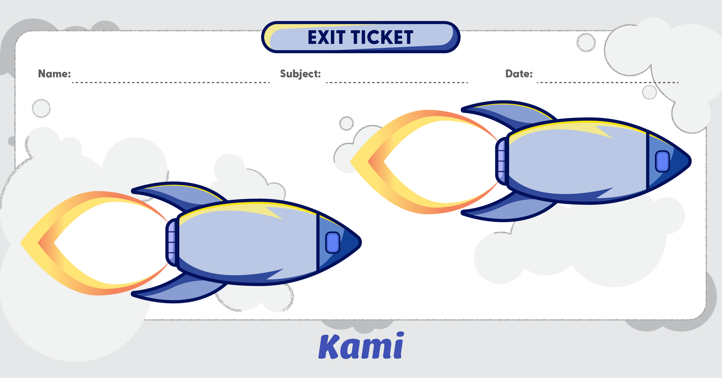 Exit Ticket | Single Blank Rockets for Teachers | Perfect for grades ...
