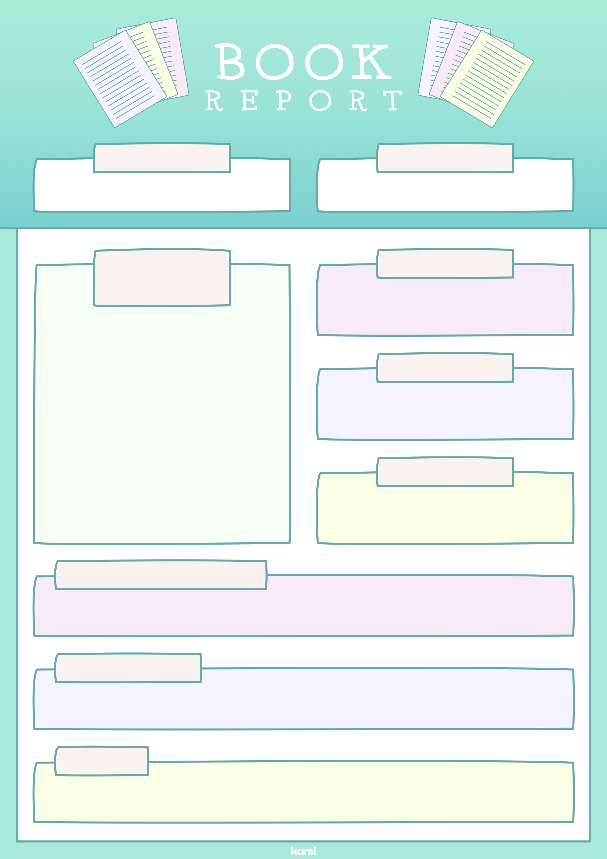 Book Report Template | Pastel Themed Blank for Teachers | Perfect for ...
