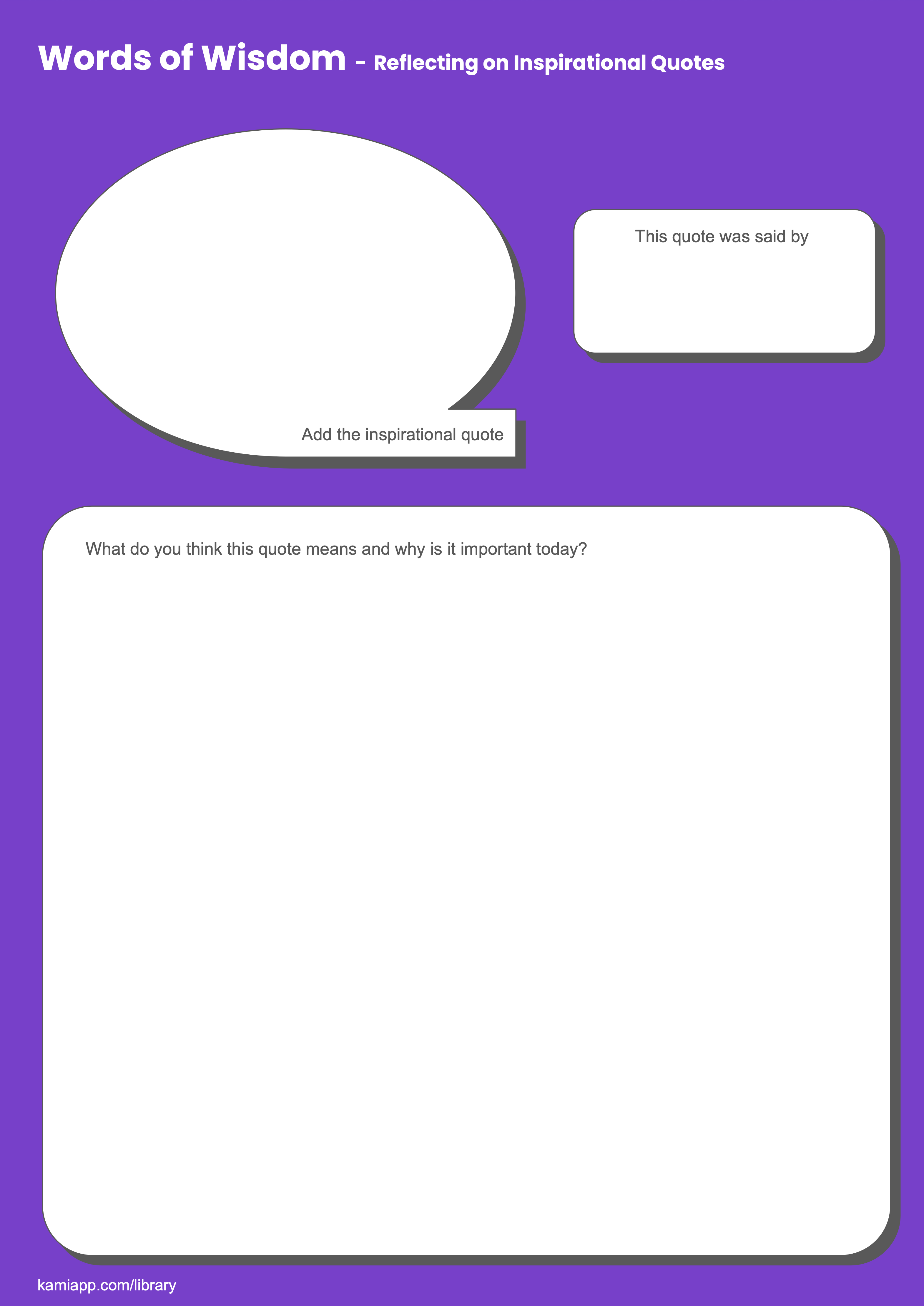 Words of Wisdom | Kami Library