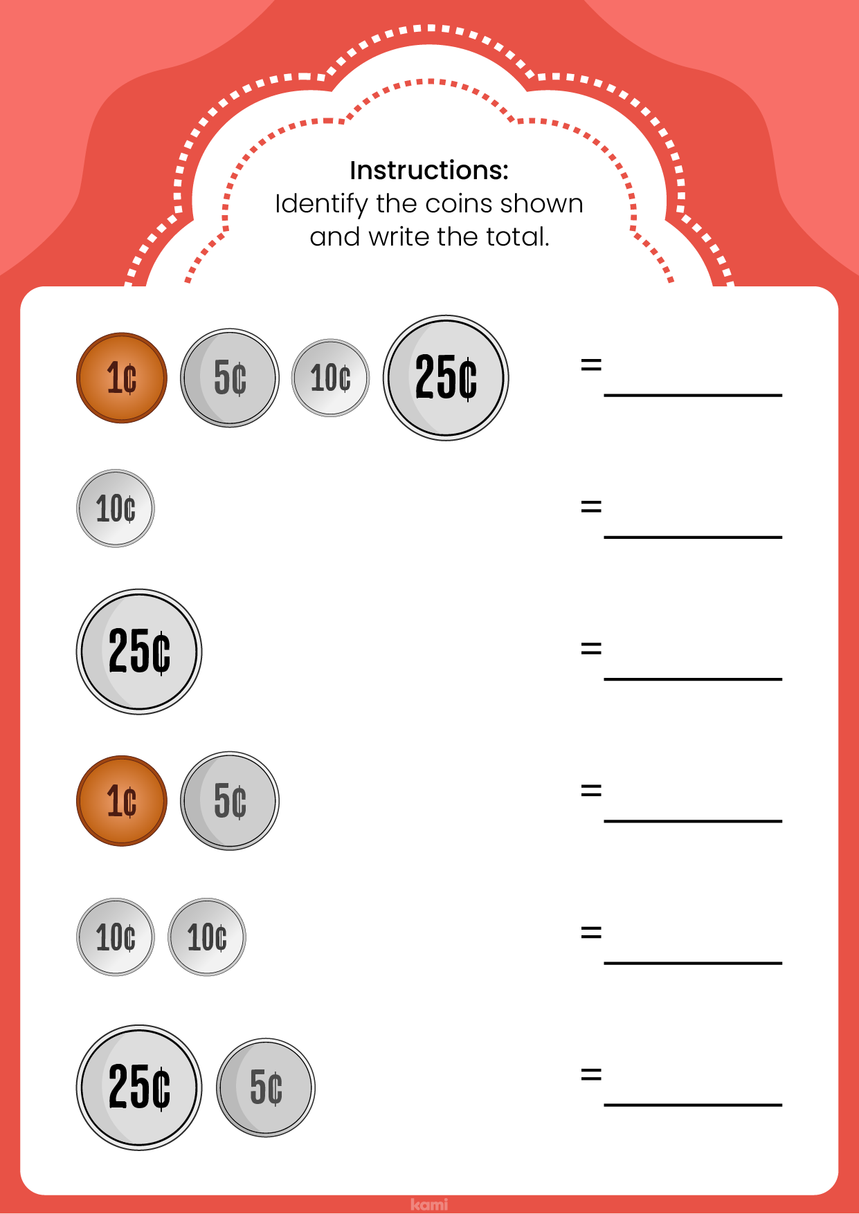 Coin Counting Worksheet for Teachers | Perfect for grades 1st, 2nd, 3rd ...