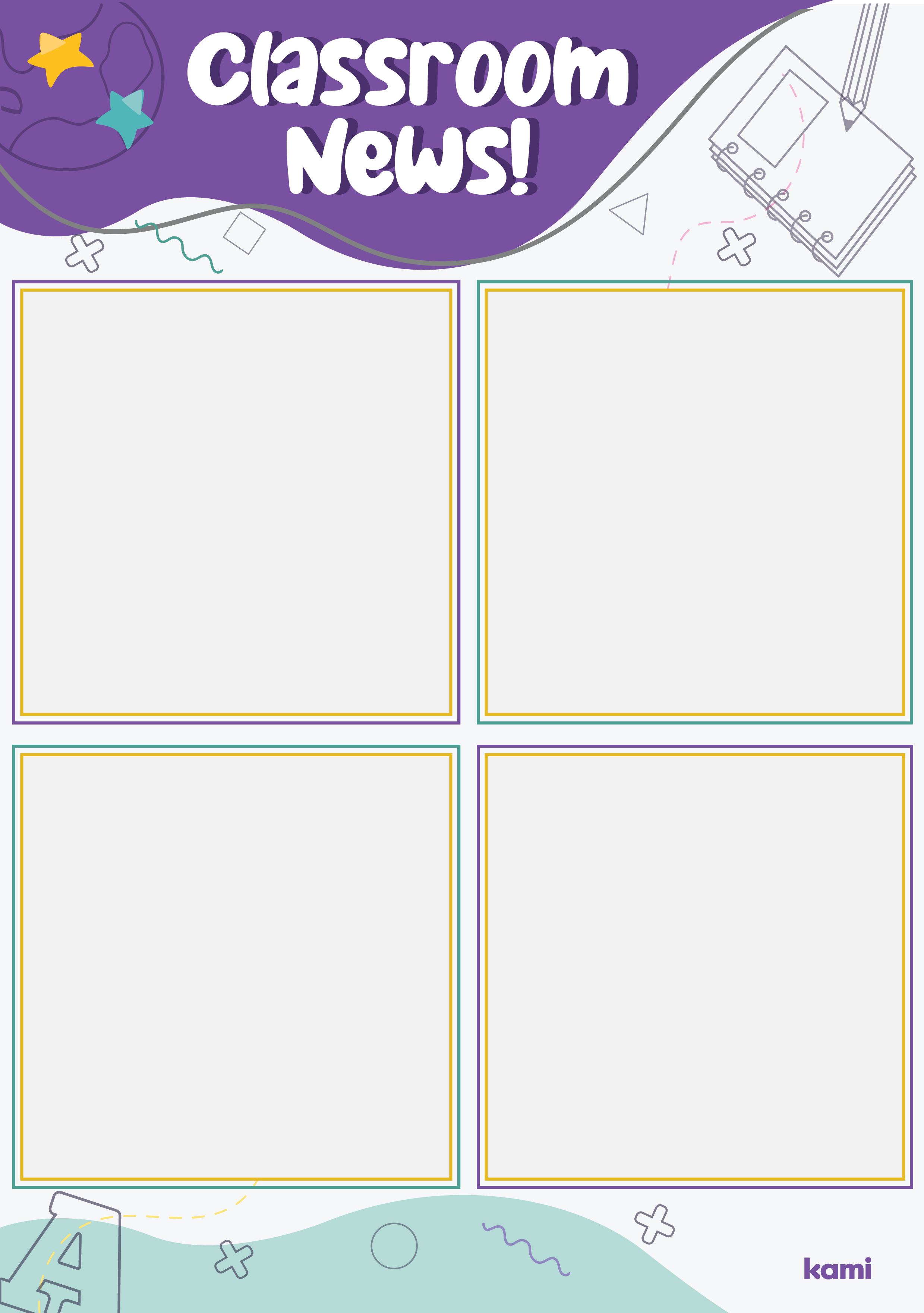 Classroom Newsletter Template | Doodles Blank for Teachers | Perfect ...