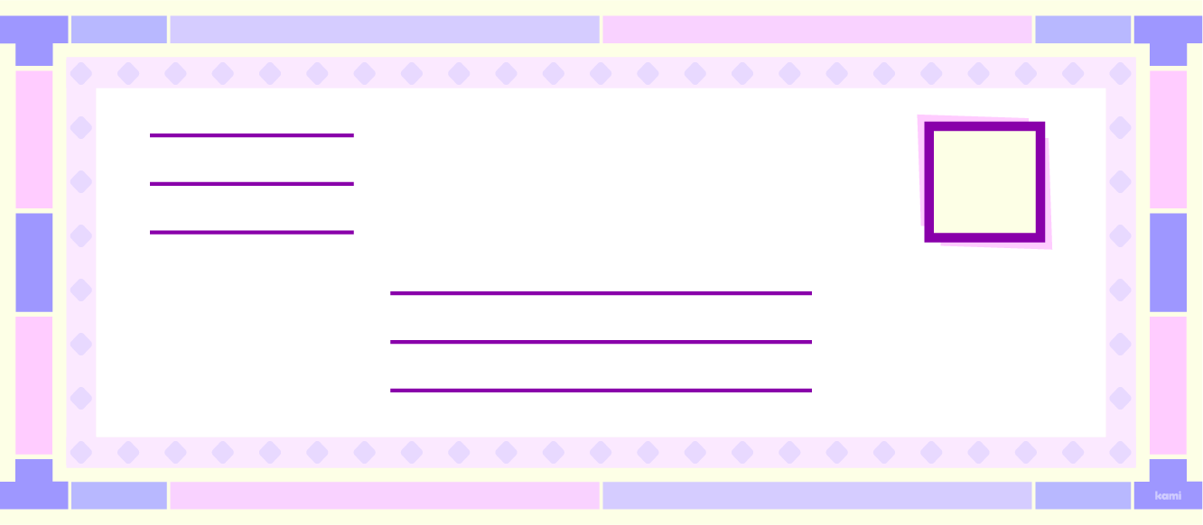 Envelope Template | Pink & Purple for Teachers | Perfect for grades 10th, 11th, 12th, 1st, 2nd ...