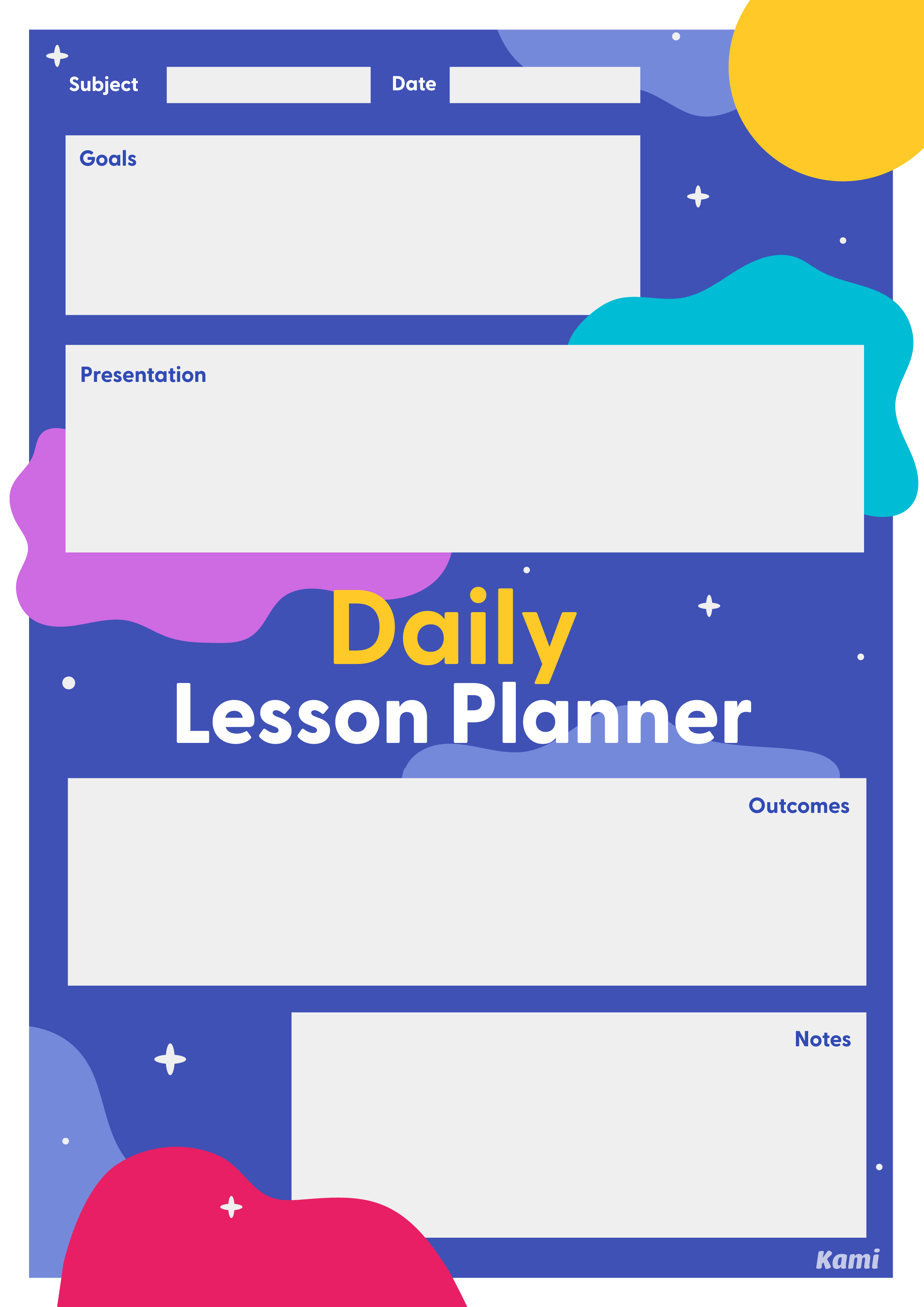 Daily Lesson Plan | Kami Theme for Teachers | Perfect for grades 10th ...