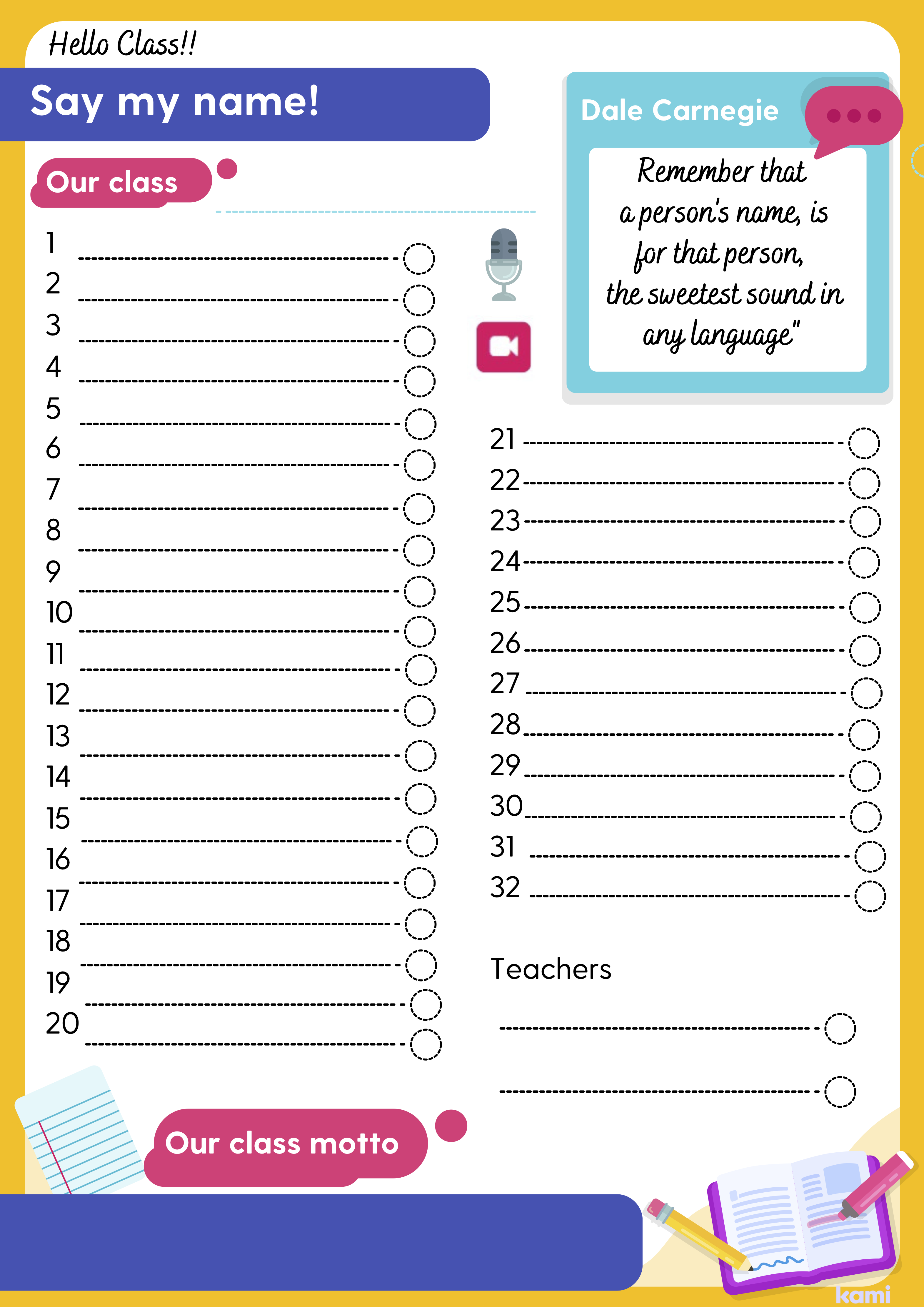 Say My Name for Teachers | Perfect for grades 10th, 11th, 12th, 1st, 2nd, 3rd, 4th, 5th, 6th ...